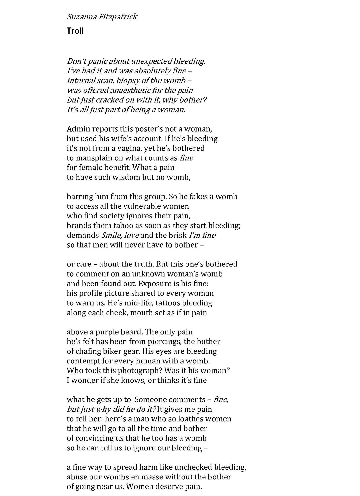 Suzanna Fitzpatrick — River Heron Review