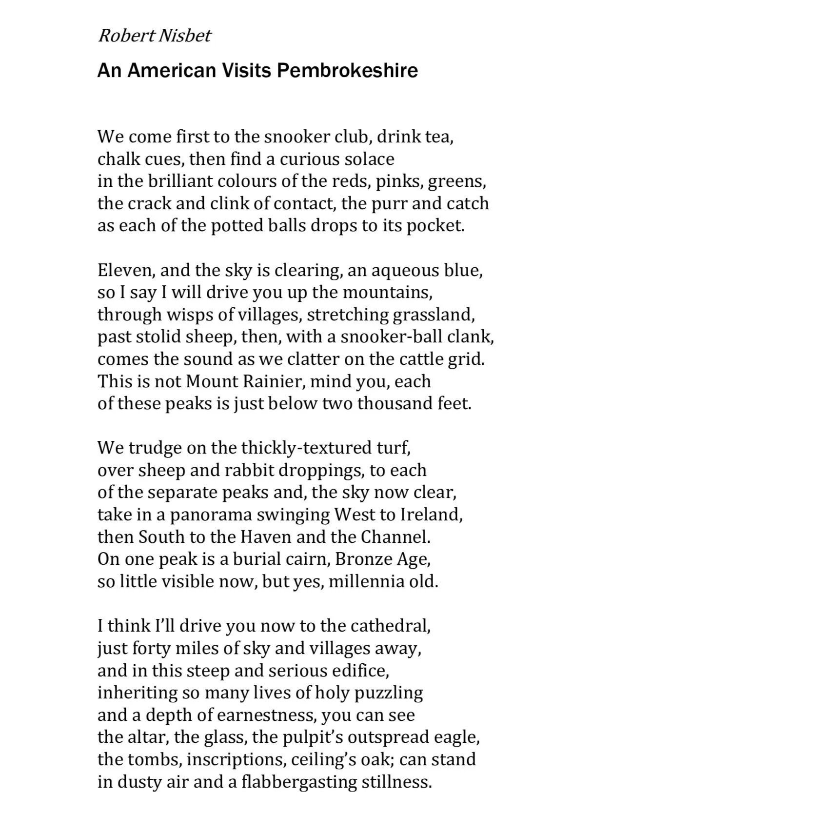 Robert Nisbet — River Heron Review