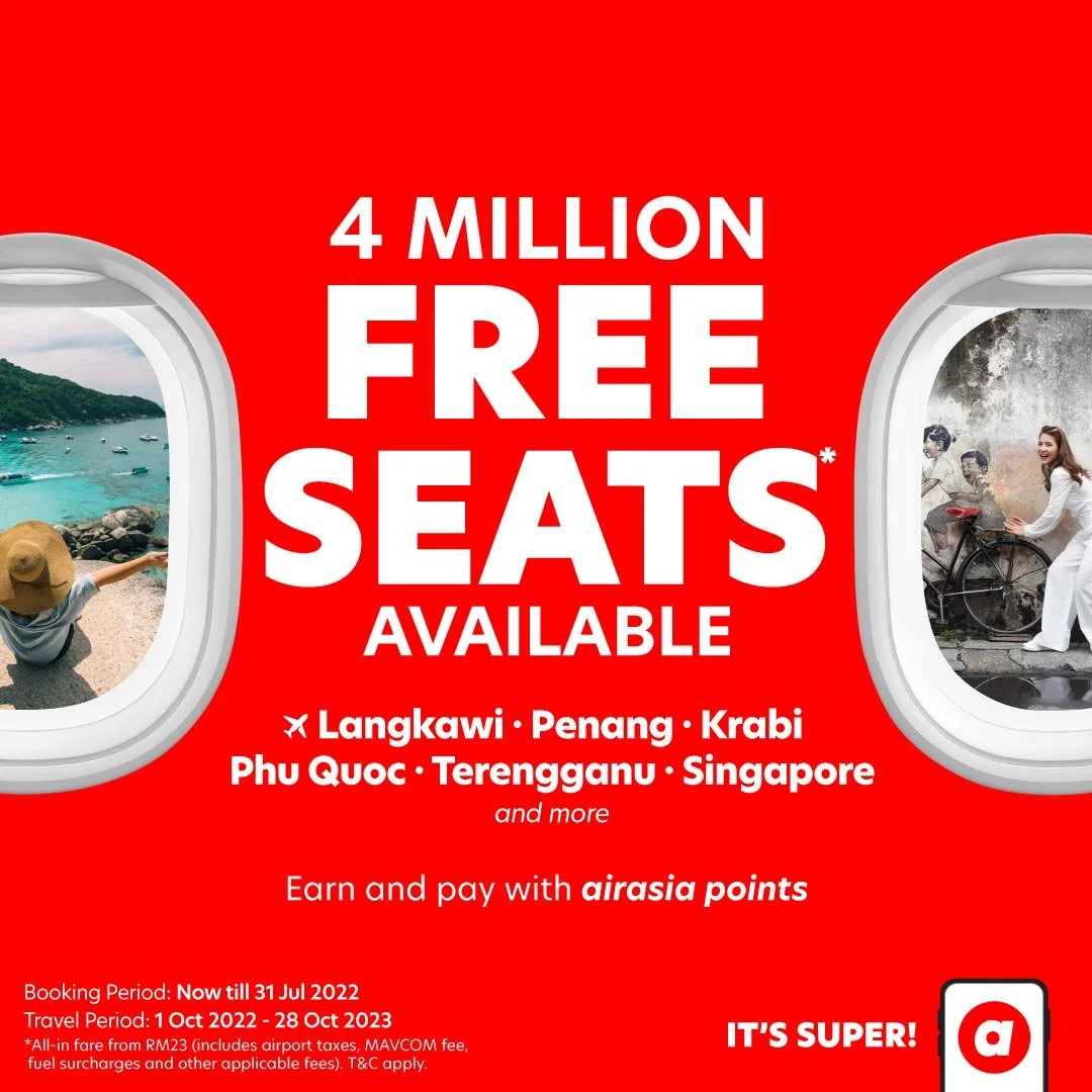 AirAsia Free Seats Promo Is Back Via The Airasia Super App AirAsia AirAsia Free Seats Promo Is Back Via The Airasia Super App AirAsia