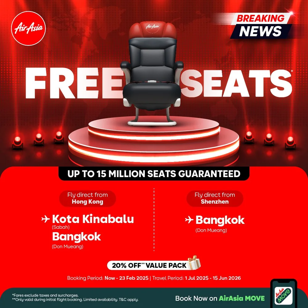 AirAsia FREE* Seats returns with a bang! 15 million guaranteed promo ...