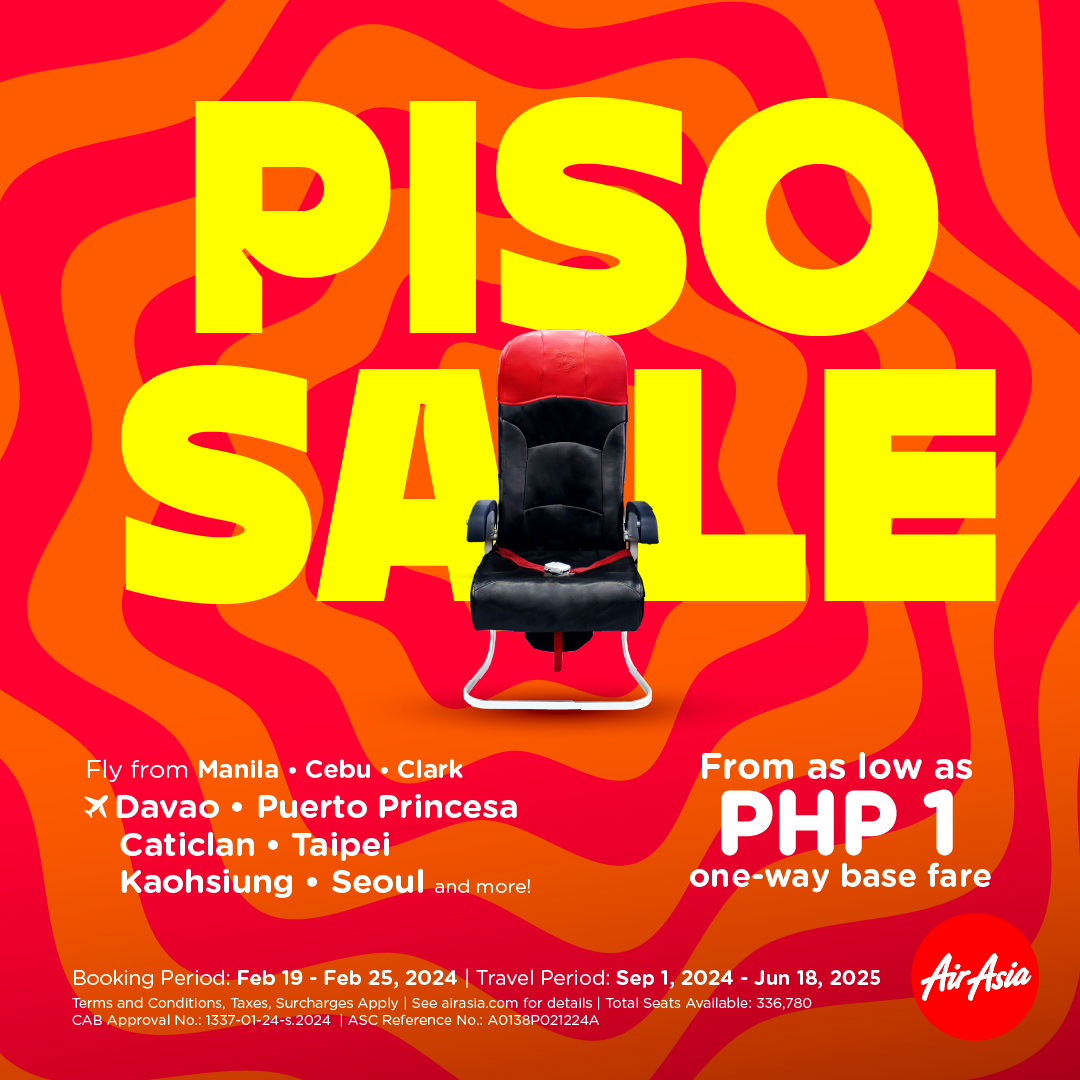 AirAsia Philippines Launches 1st P1SO Sale for 2024 with over 300,000 ...