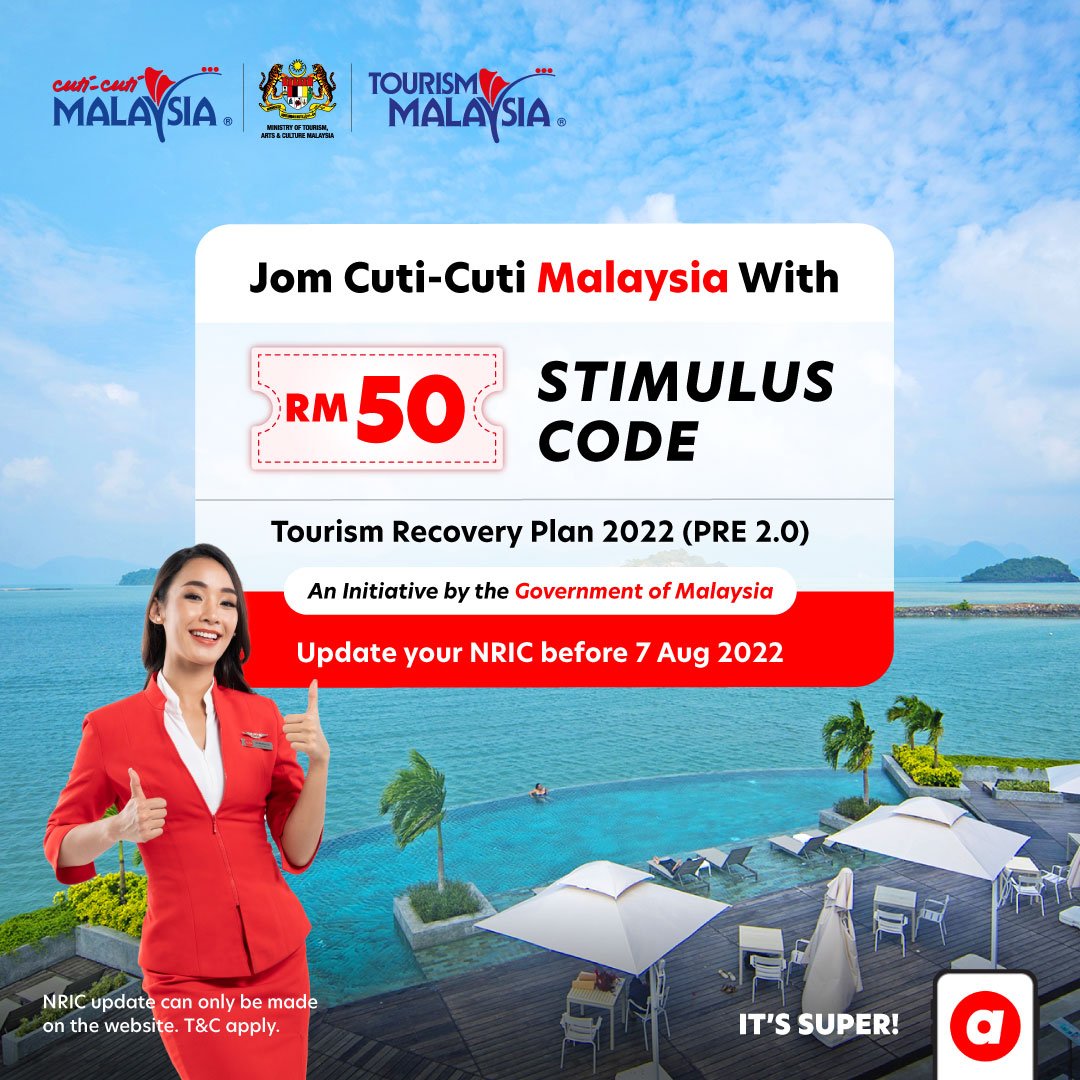 Redeem your Tourism Malaysia Stimulus Package RM50 promo code through ...