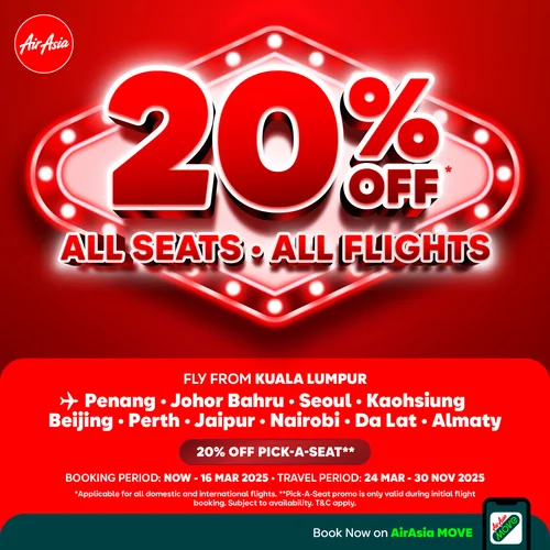 AirAsia offers incredible 20%* off fares with All Seats, All Flights ...