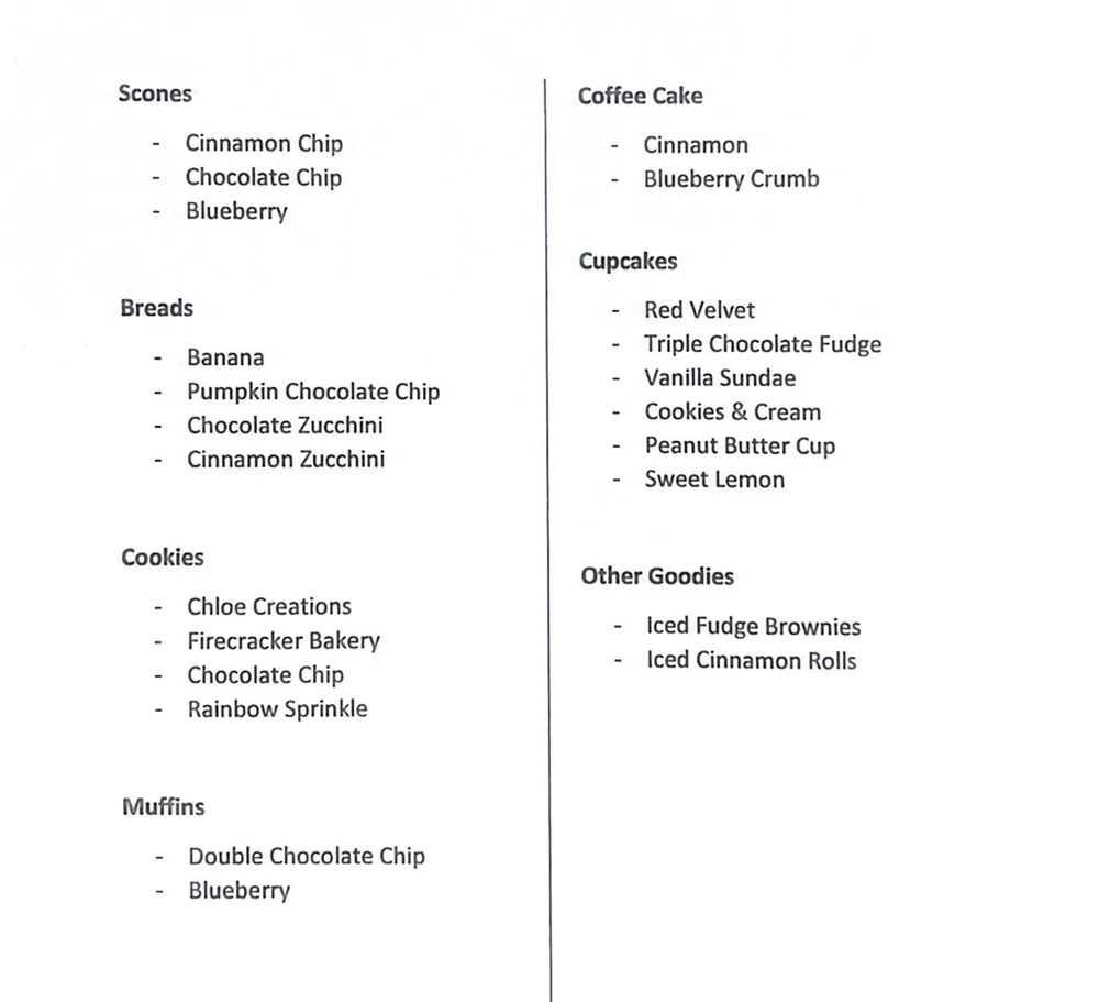 BAKED GOODS — Aroma's Java Cafe