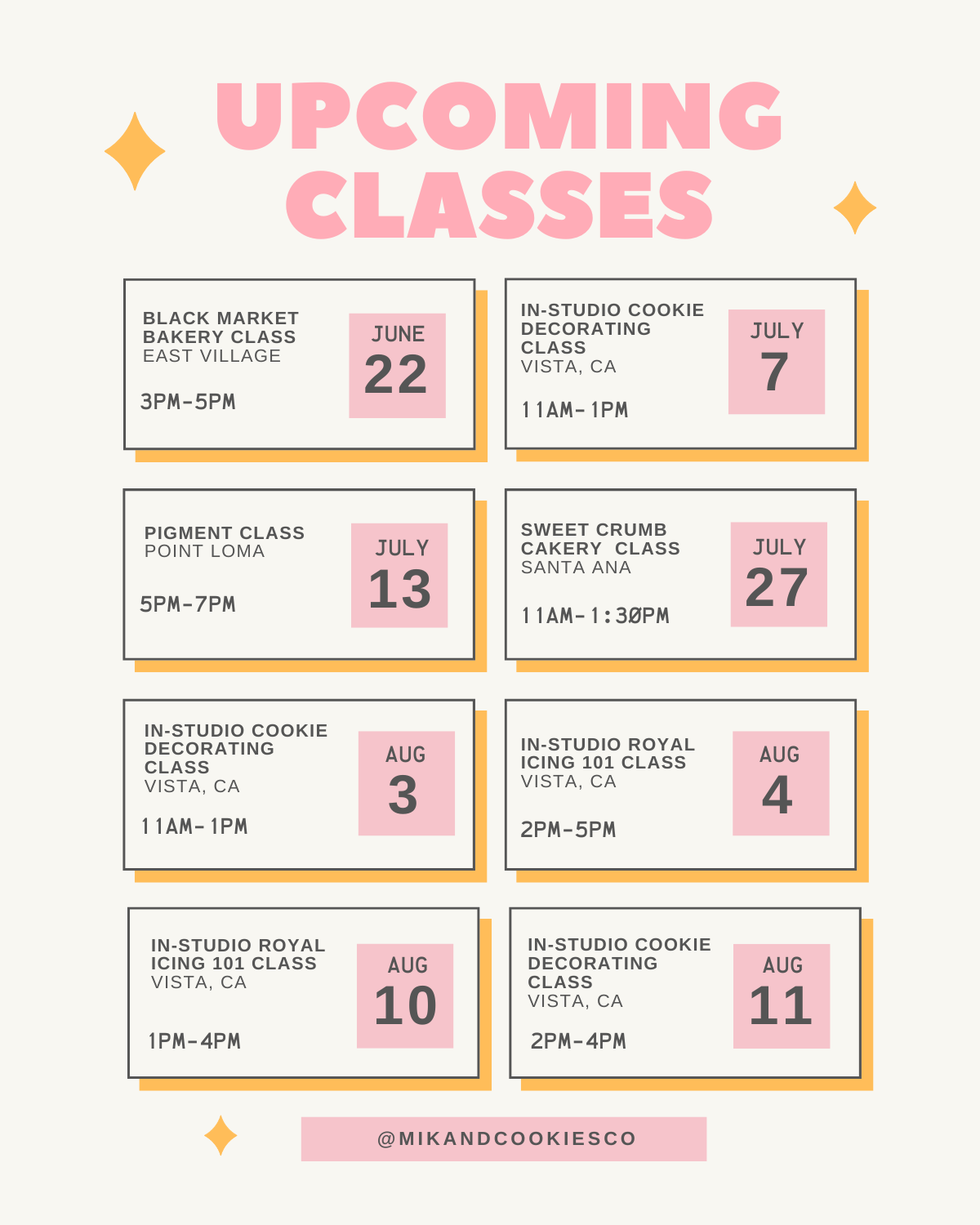 Cookie Classes — Mik & Cookies