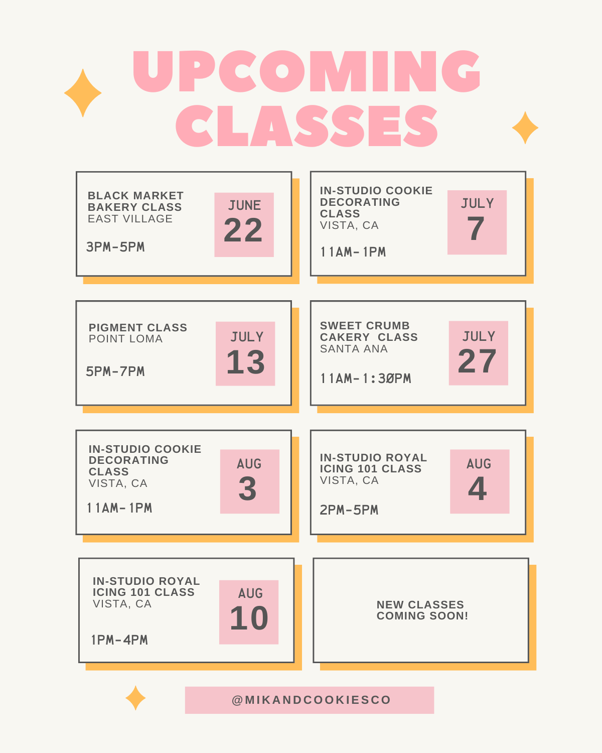 Cookie Classes — Mik & Cookies