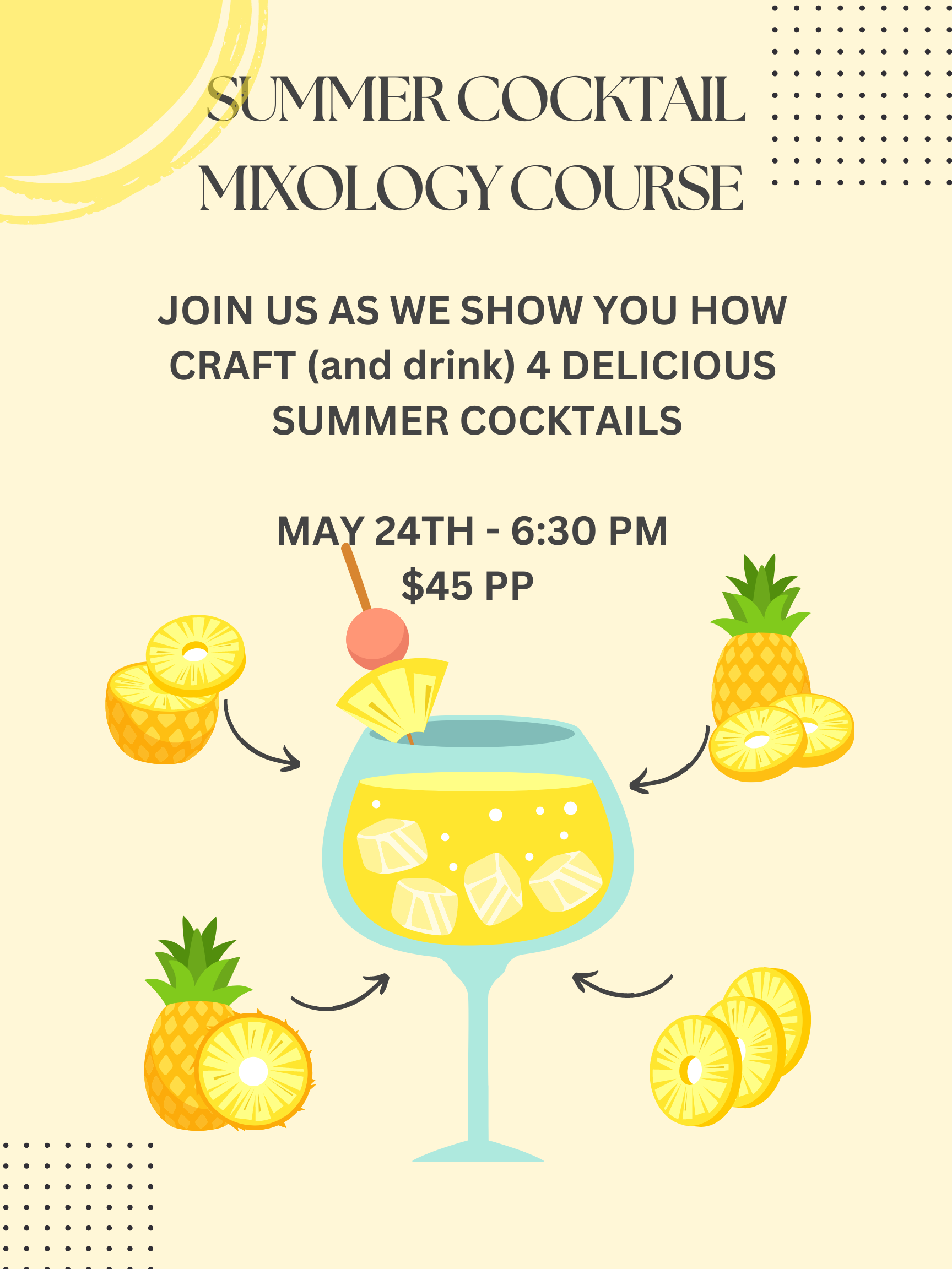 MIXOLOGY CLASS - SUMMER COCKTAILS — Proving Ground
