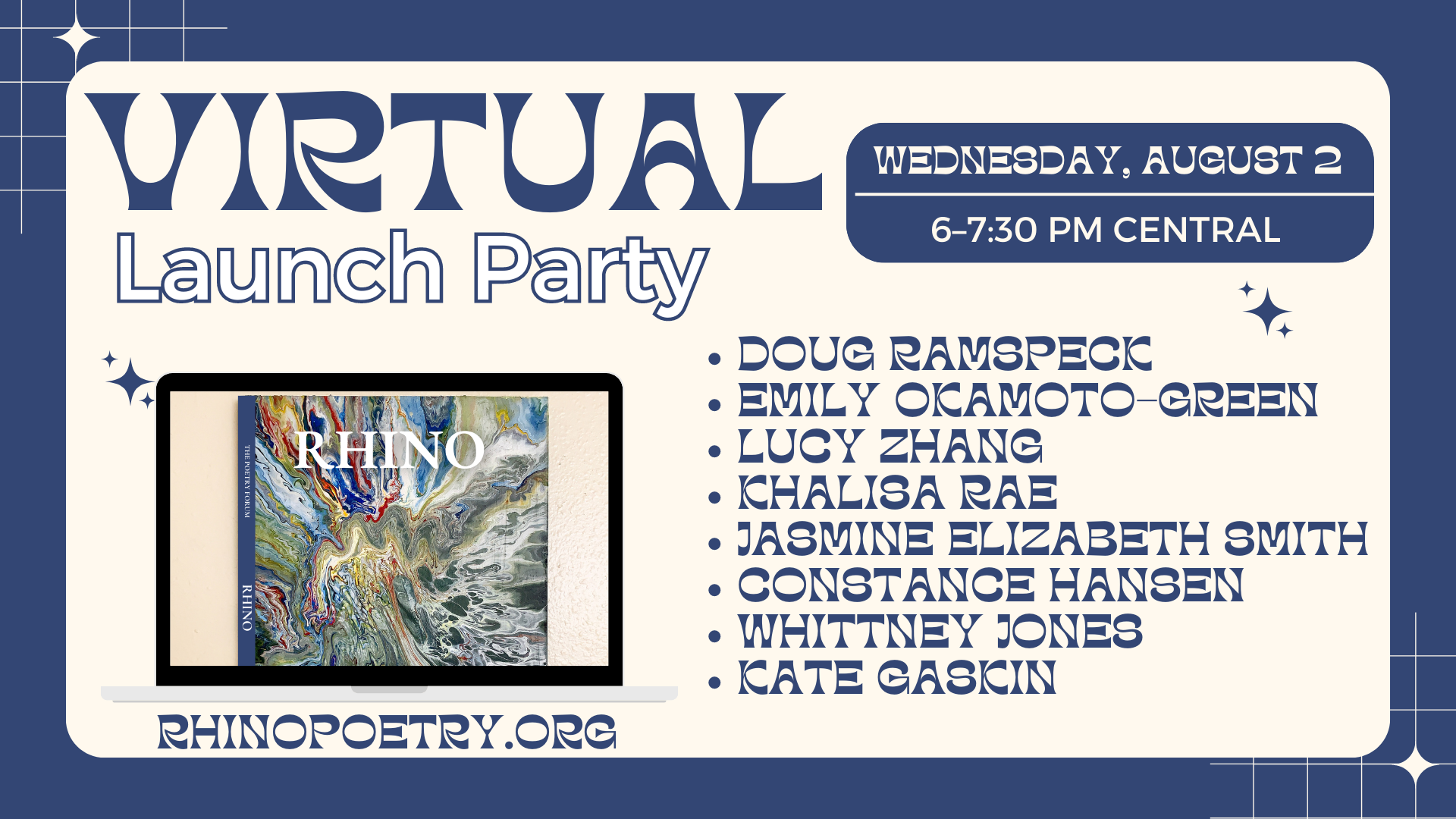 Events — RHINO — RHINO Poetry Virtual Launch Party 2023