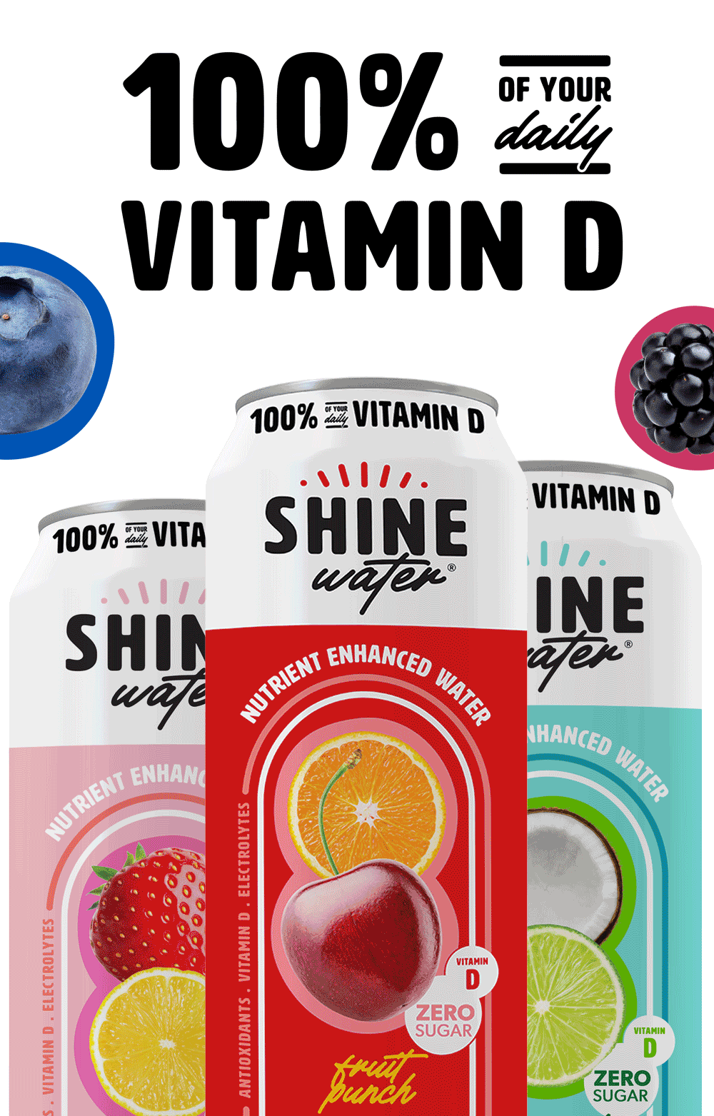 Vitamin D Enhanced Water with Electrolytes, Antioxidants and Zero Sugar.