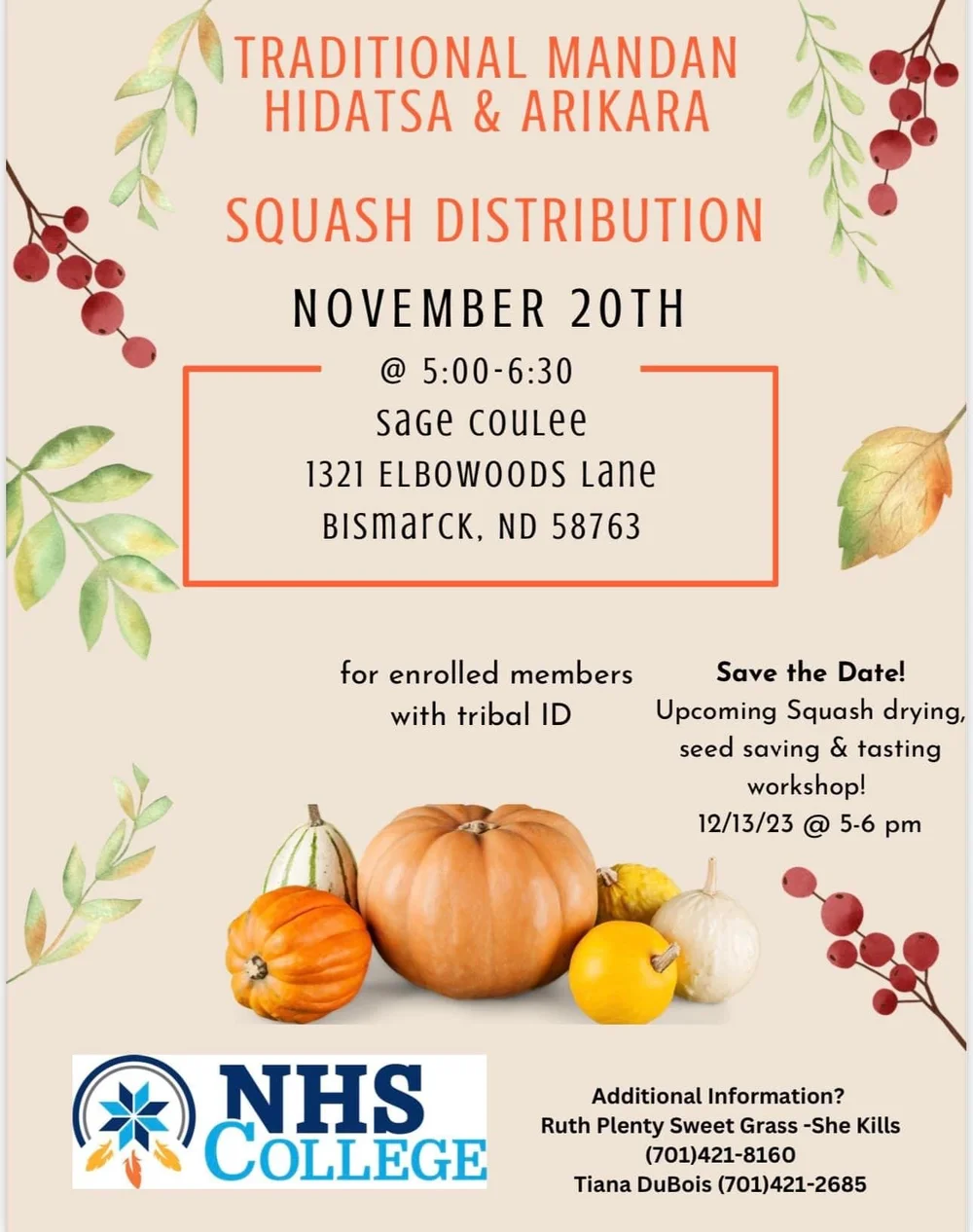 Traditional Mandan Hidatsa, & Arikara Squash Distribution — MHA Nation