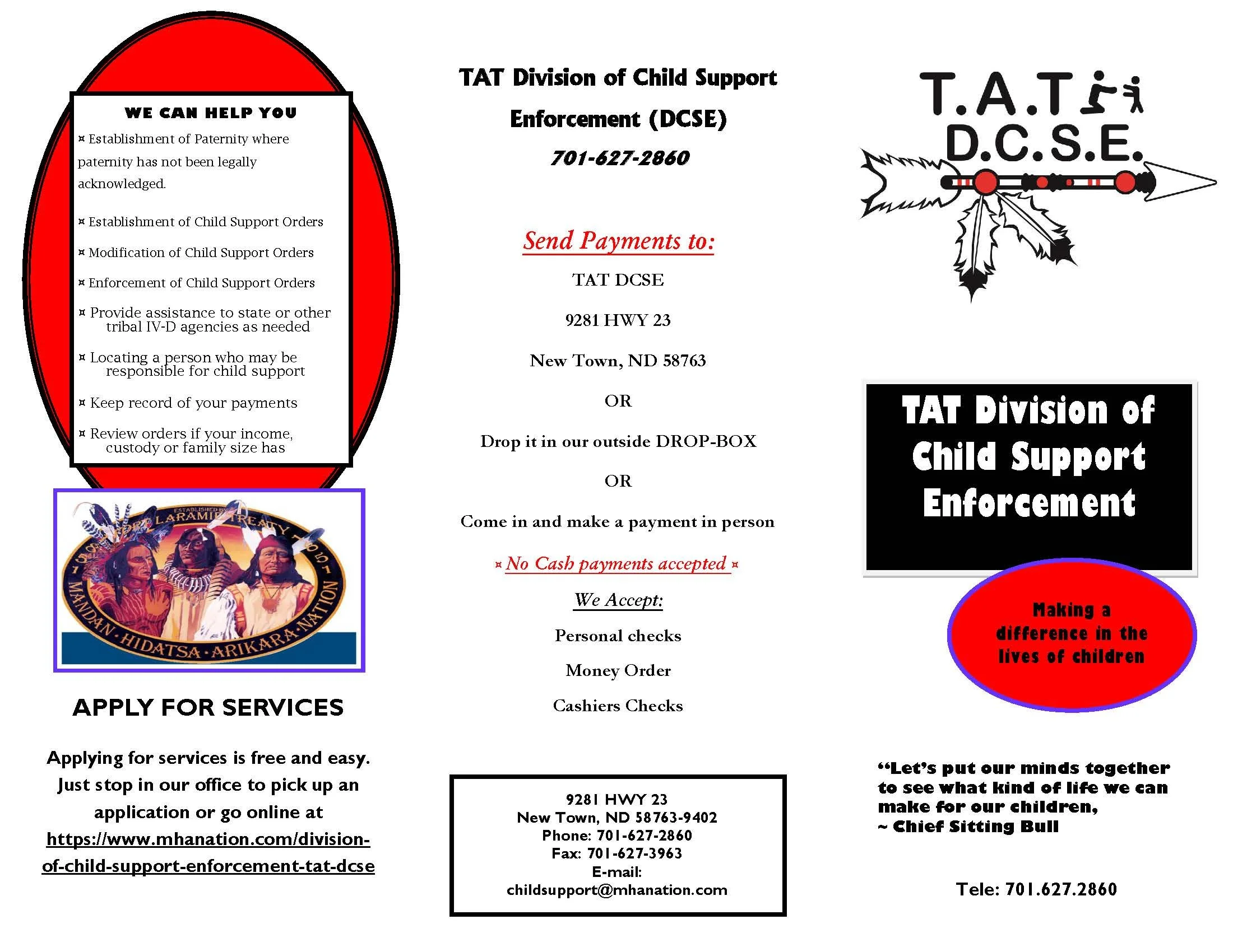 Child Support Enforcement (TAT DCSE) — MHA Nation