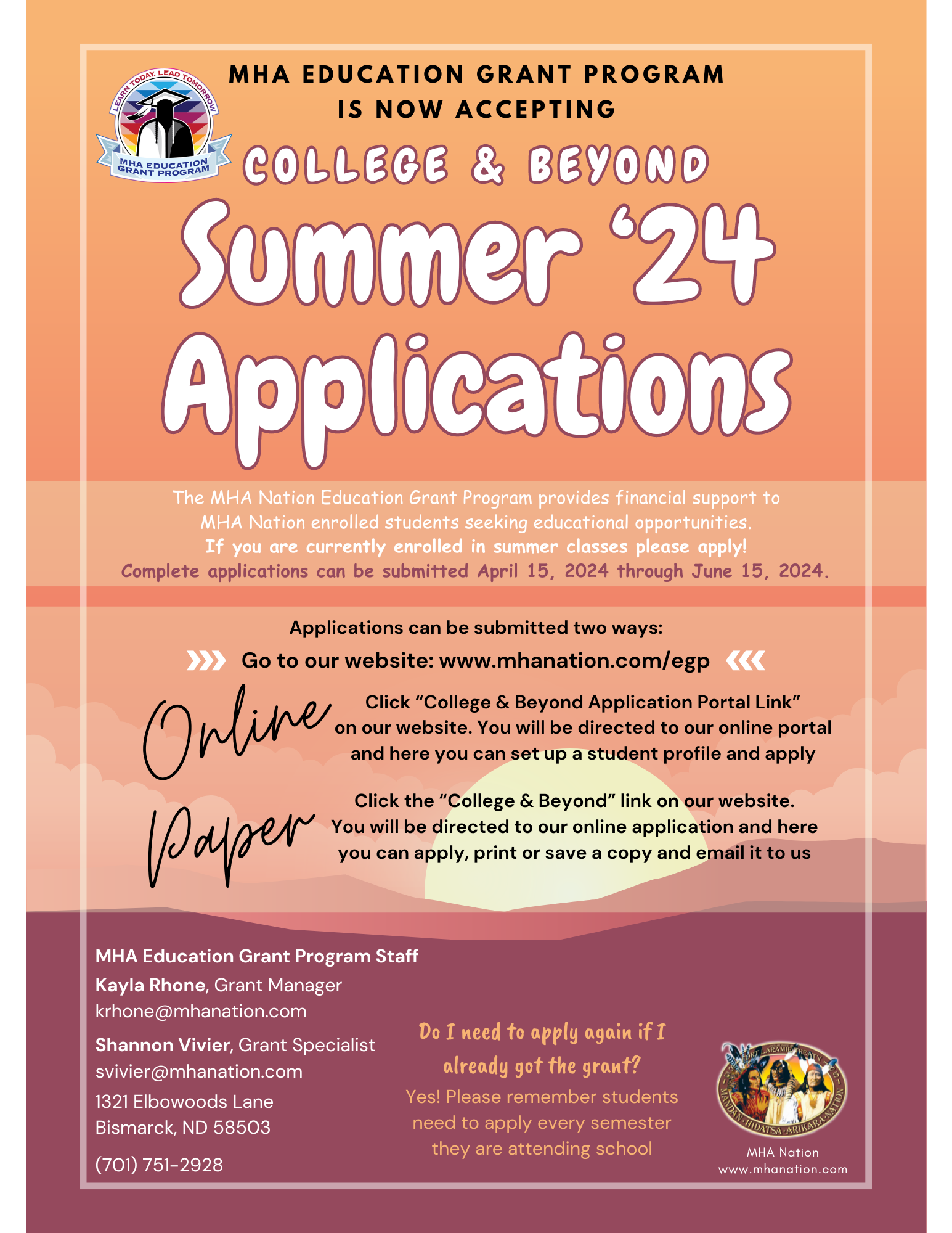 MHA Education Grant Program — MHA Nation