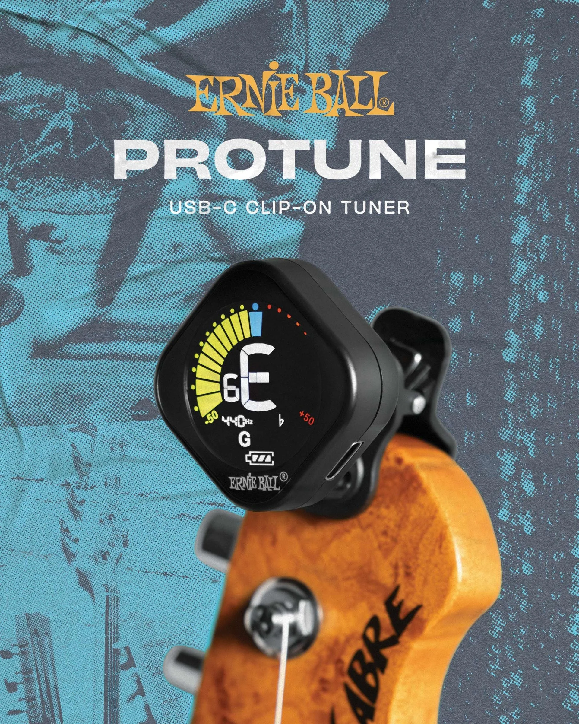 ERNIE BALL: Présentation du tout nouveau ProTune USB-C Clip-On Tuner ! - Algam Benelux