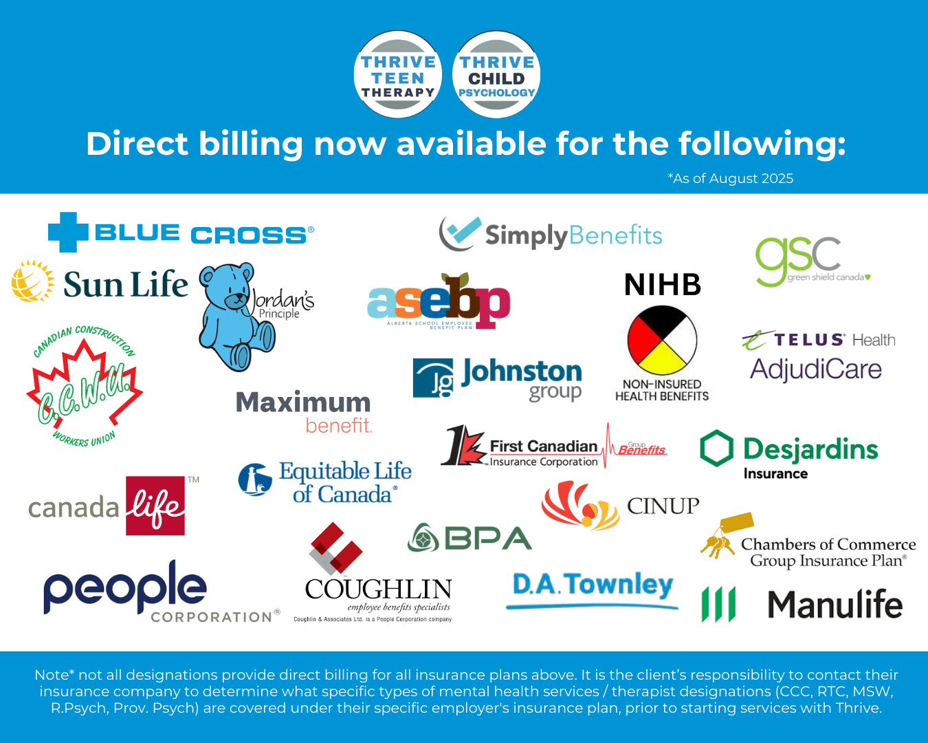 Insurance Direct Billing — Thrive Teen Therapy Alberta