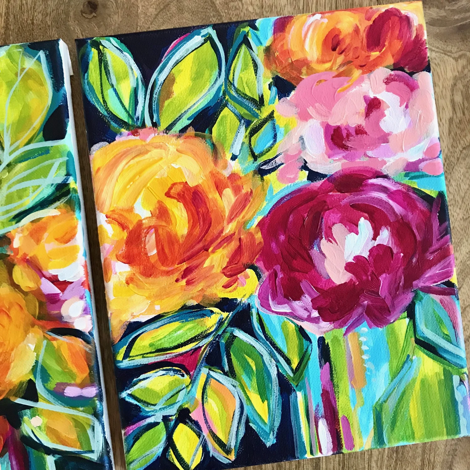 Learn How to Paint Easy Abstract Flowers on Canvas with Acrylic Paint ...