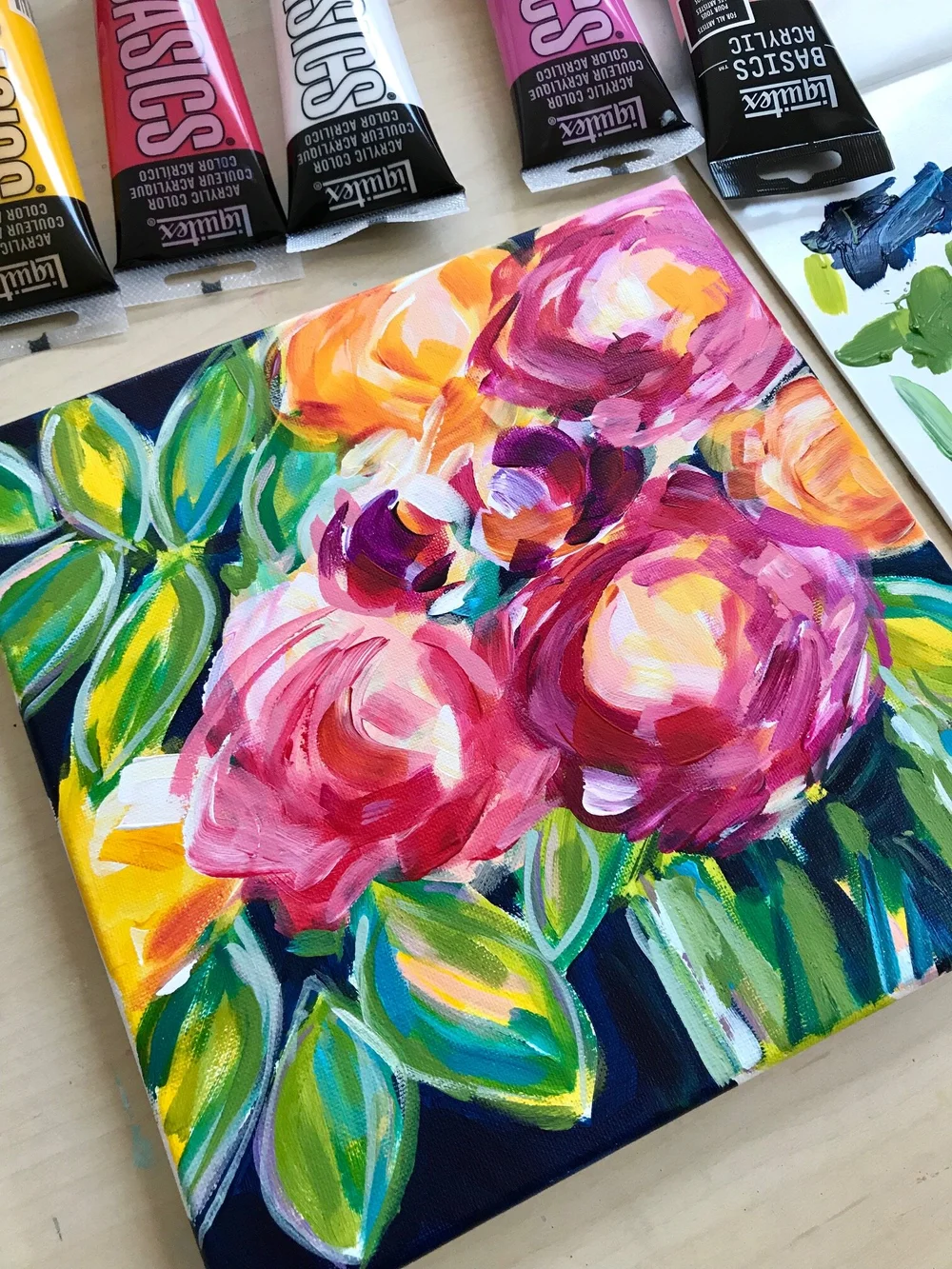 Tips and Techniques for Painting Abstract Flowers with Acrylics on ...