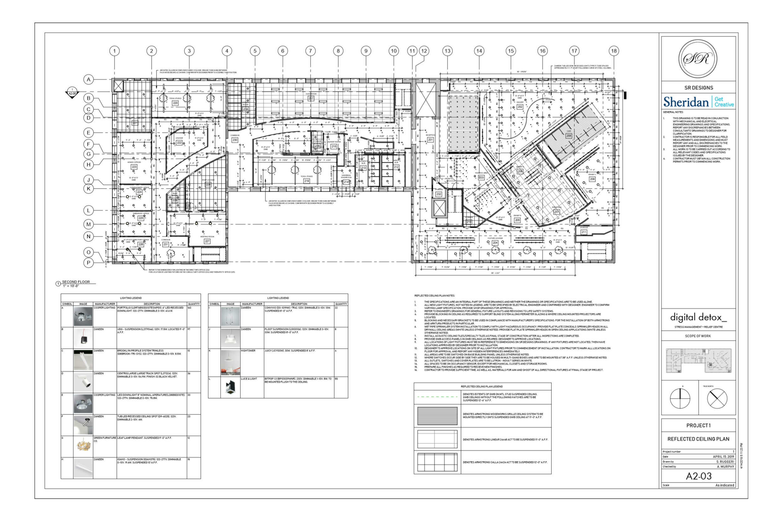 Reflected Ceiling Plan Working Drawing | Shelly Lighting