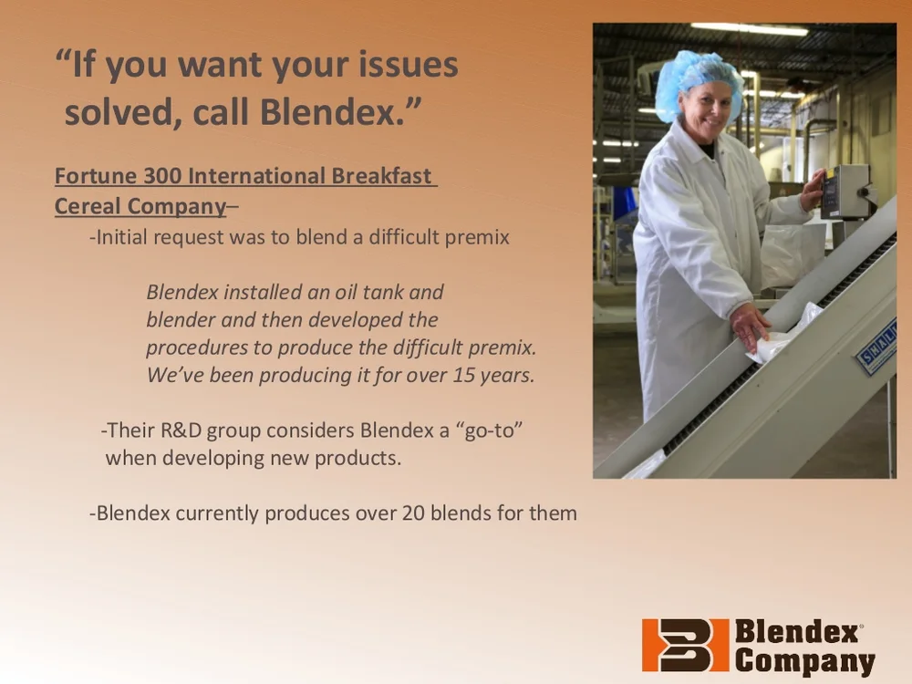 Food Processor Problem Solving — Blendex Company