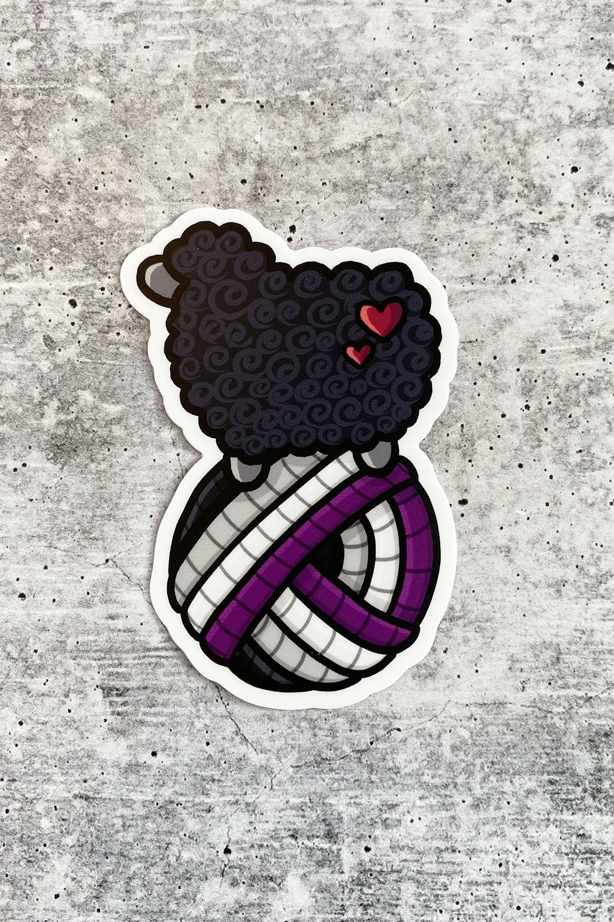 Black Sheep Asexual Pride Sticker — Cerulean Orchid