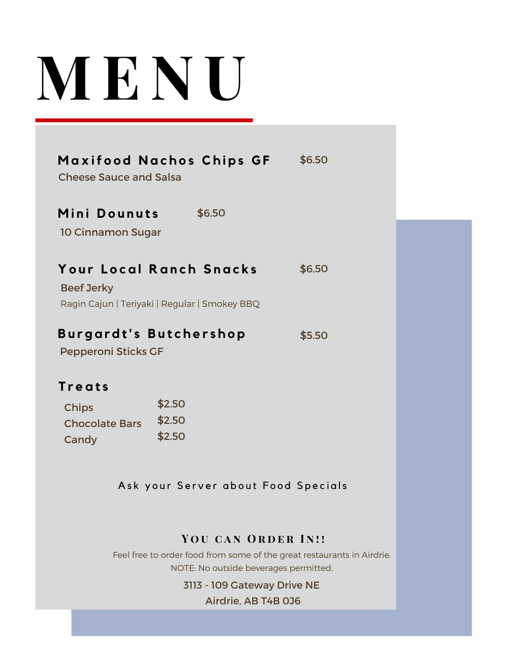 Menu — RIVAL AXE THROWING