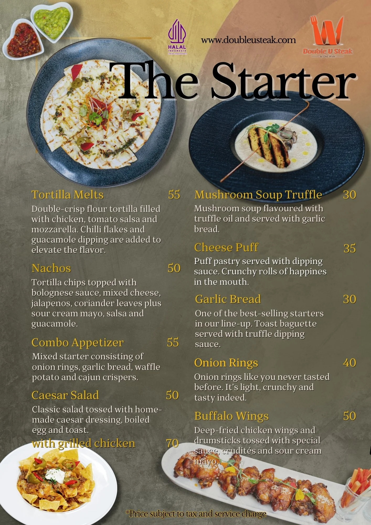 Menu Double U Steak By Chef WIdhi — DOUBLE U STEAK BY CHEF WIDHI