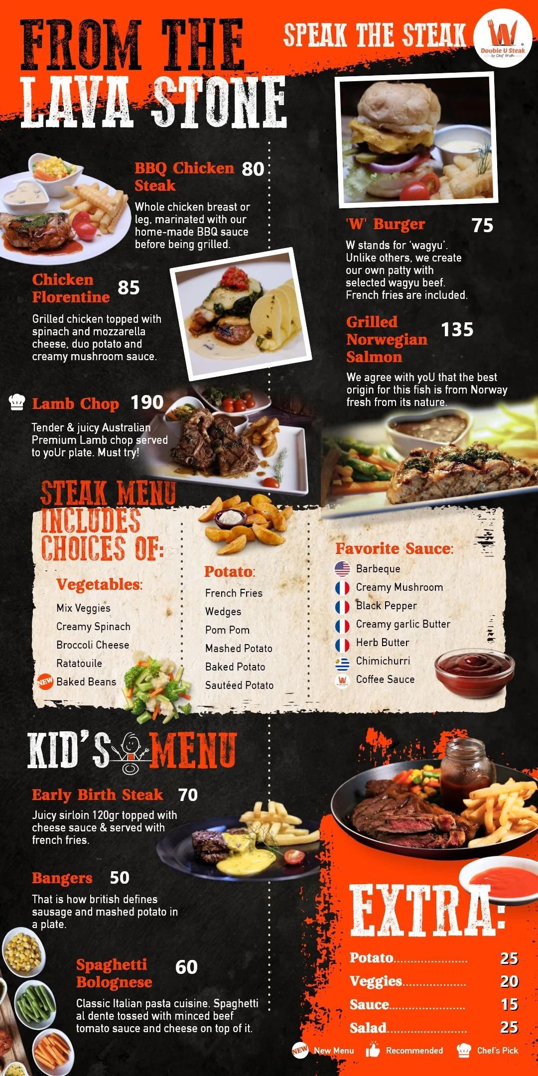 Menu Double U Steak By Chef WIdhi — DOUBLE U STEAK BY CHEF WIDHI