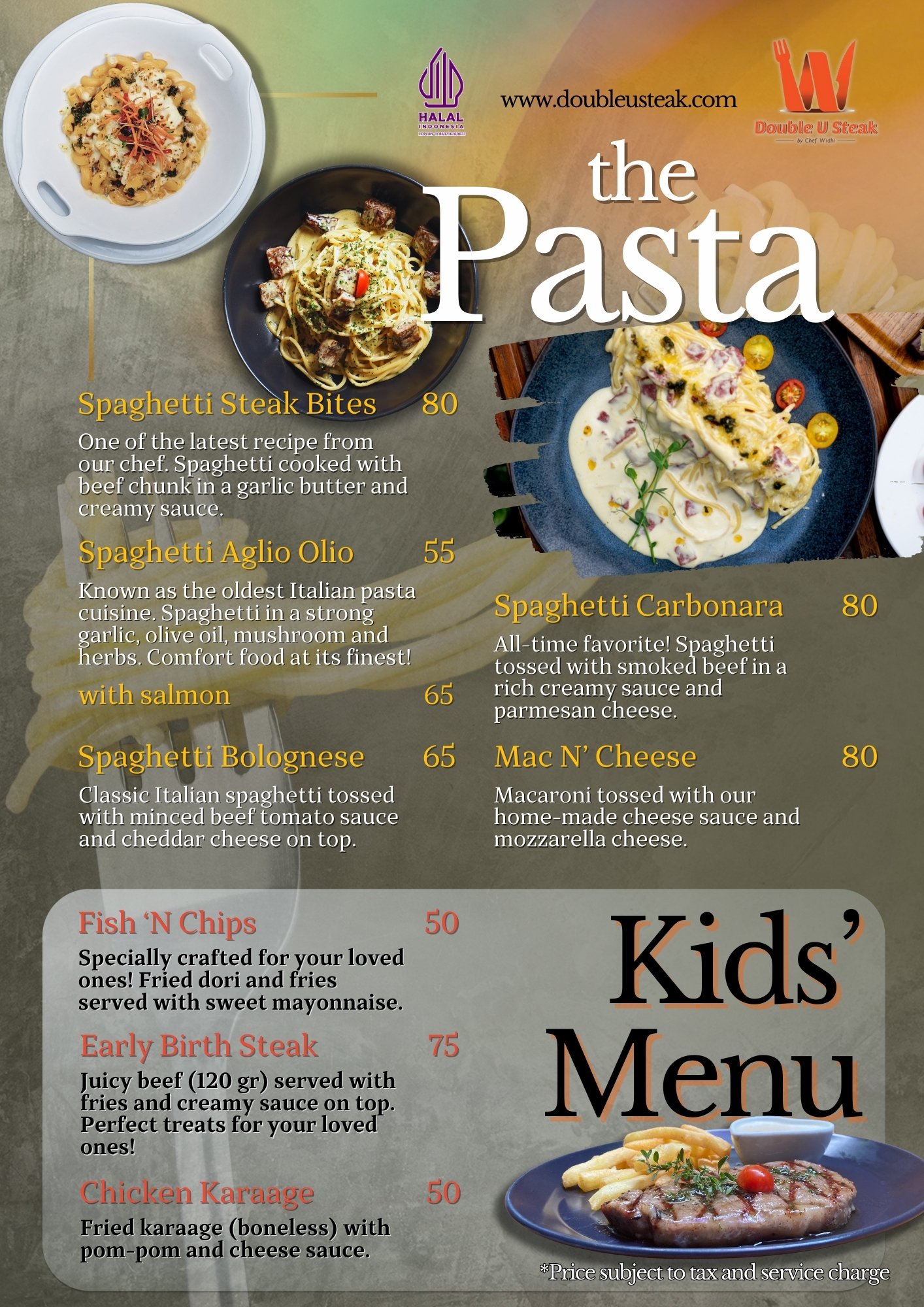 Menu Double U Steak By Chef WIdhi — DOUBLE U STEAK BY CHEF WIDHI