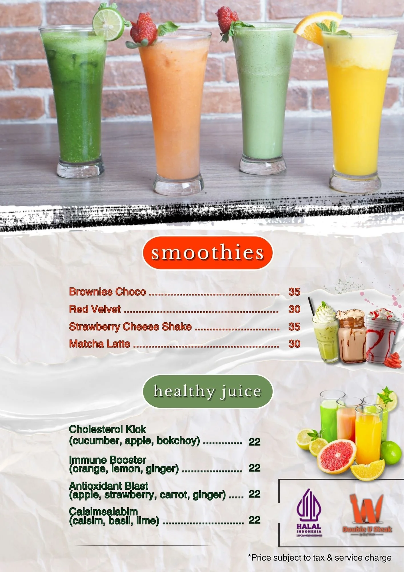 Menu Double U Steak By Chef WIdhi — DOUBLE U STEAK BY CHEF WIDHI