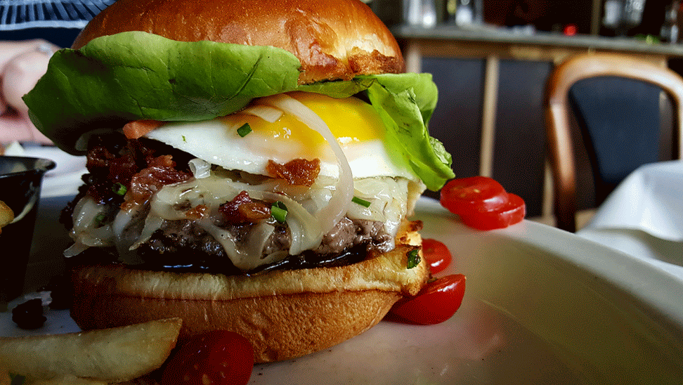 Cheesy Burger With Egg Gif