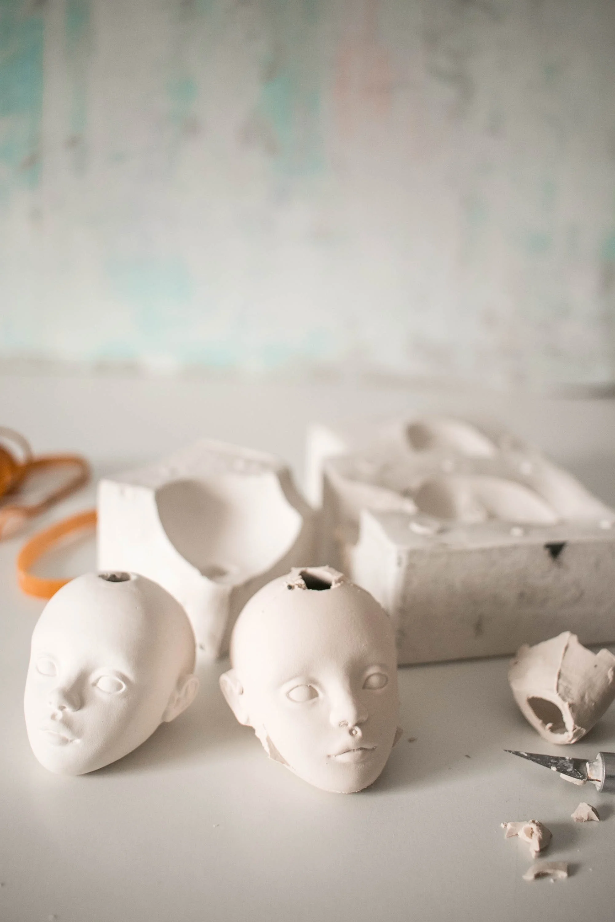 Casting doll parts with air-dry slip Flumo — Adele Po.