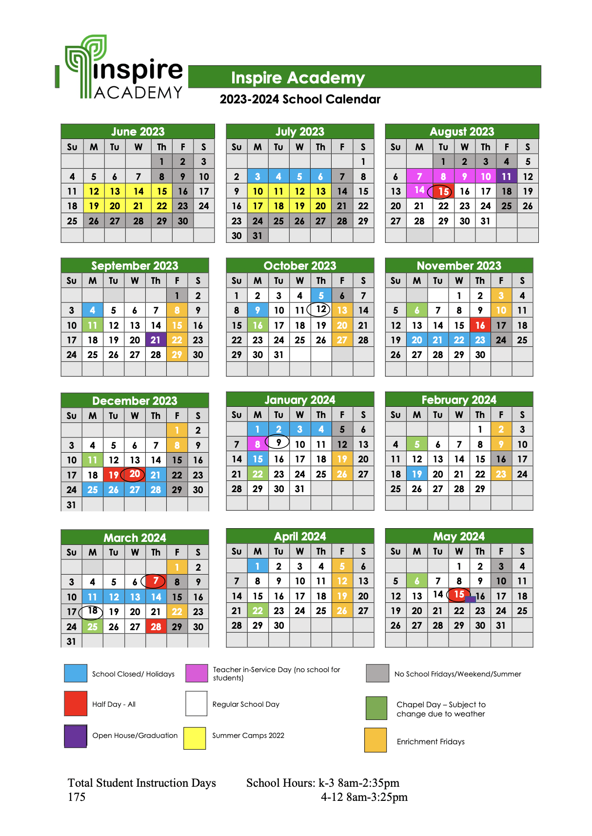 News & Calendar — Inspire Academy