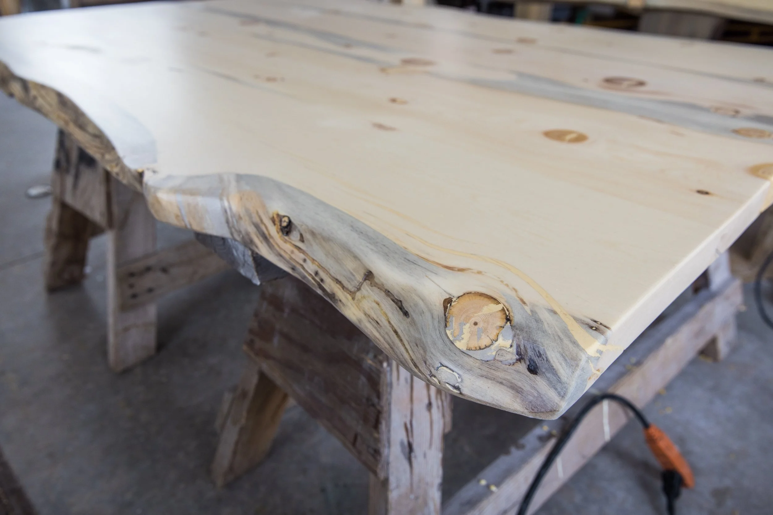 Beetle Kill Blue Stain Pine Log Furniture Table Custom Designed and ...