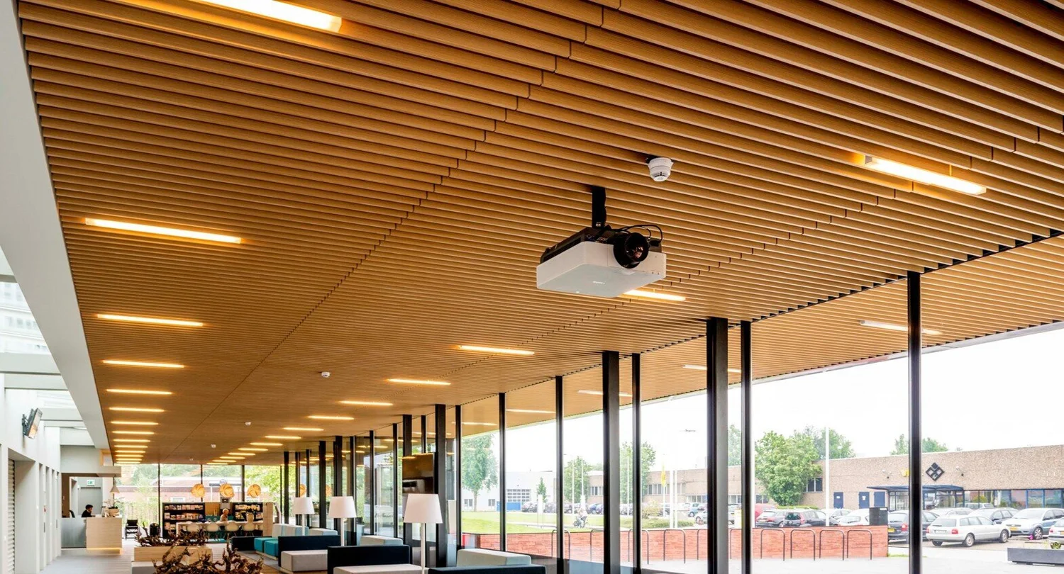 Wood Slat Ceiling Linear Lighting | Shelly Lighting