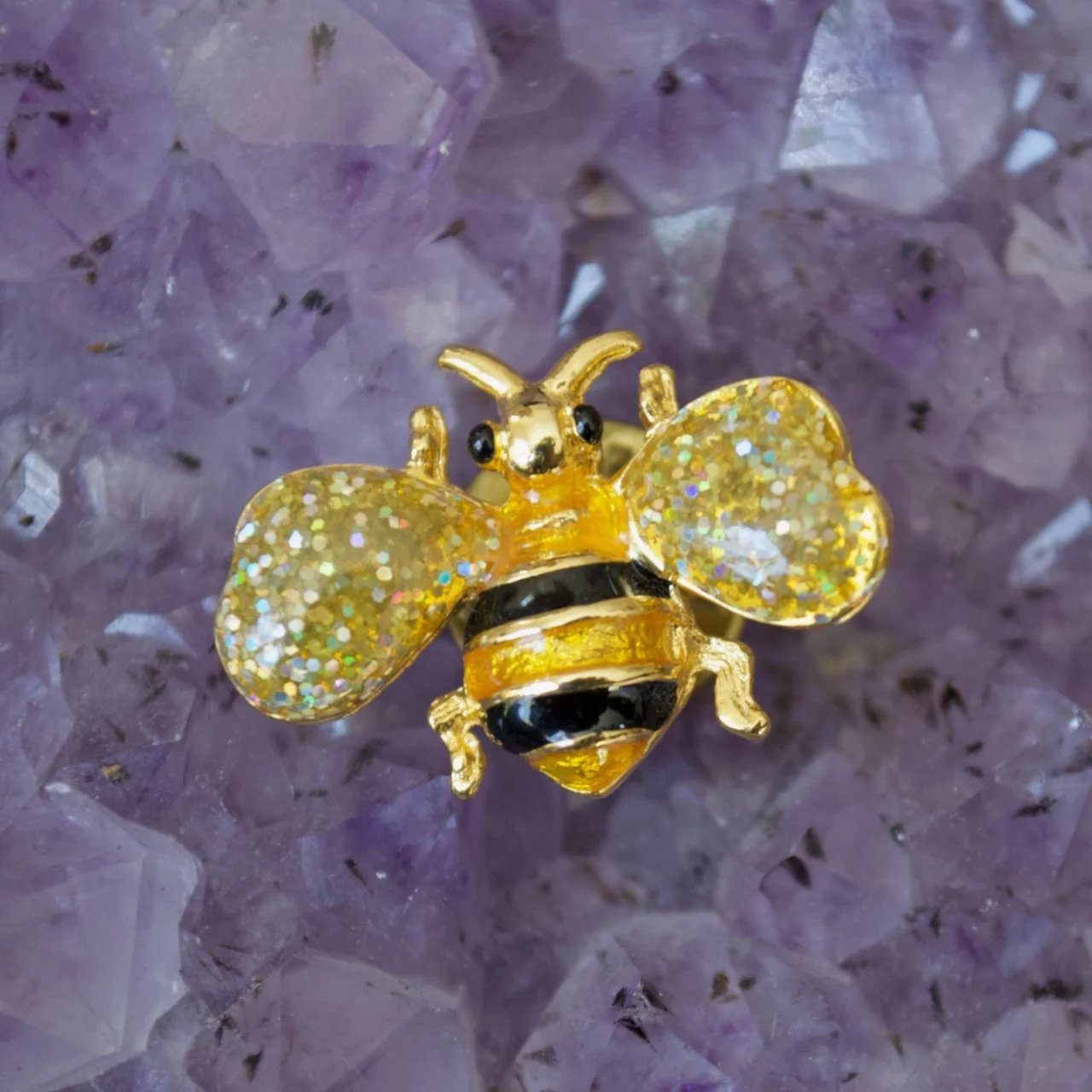 Vintage 1999 Friends Inc Enamel Bee Pin — The Butterfly Babe