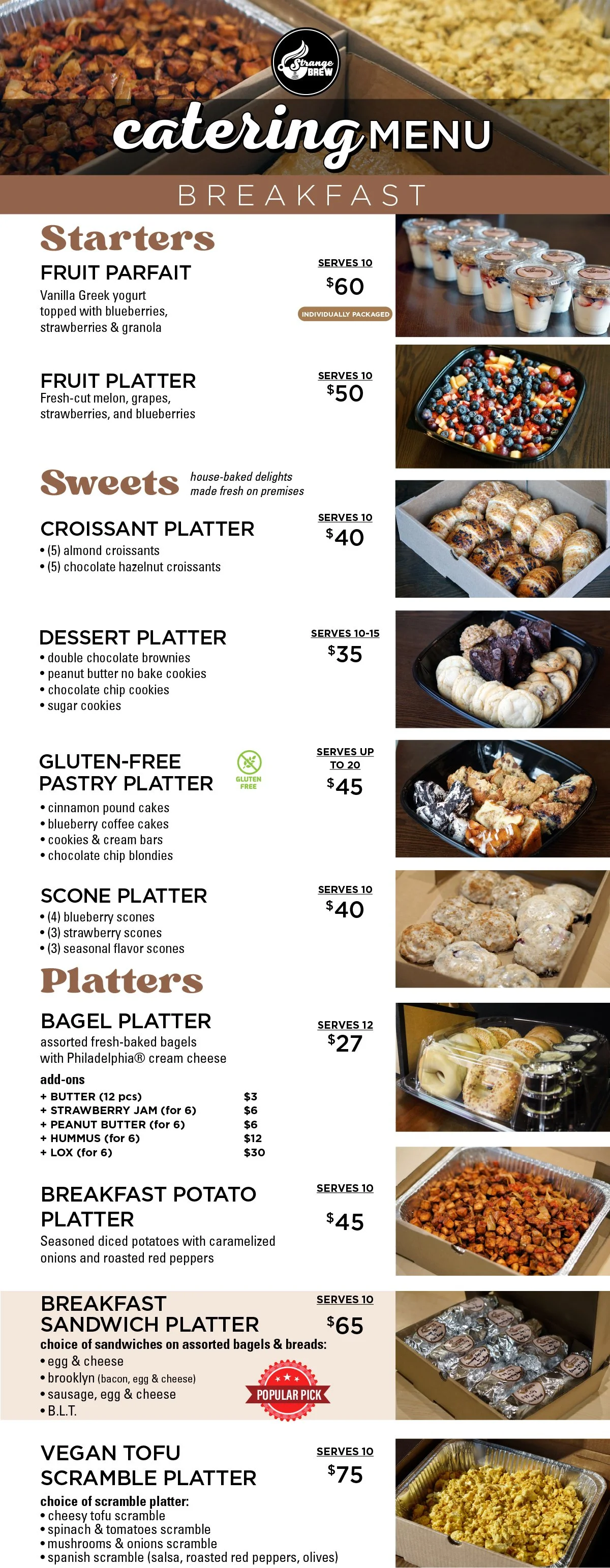 Catering — Strange Brew Cafe