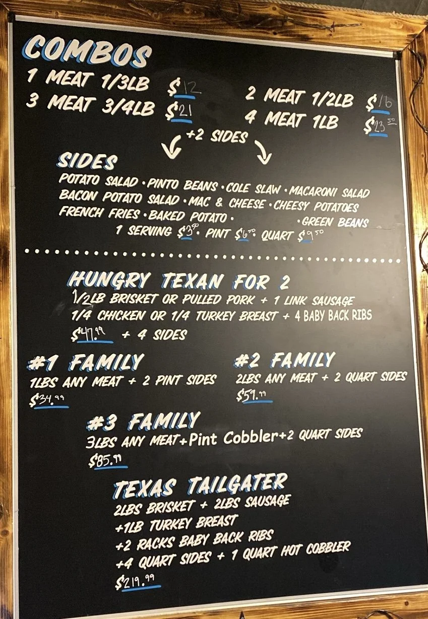 Menu — Texas Pride Barbecue