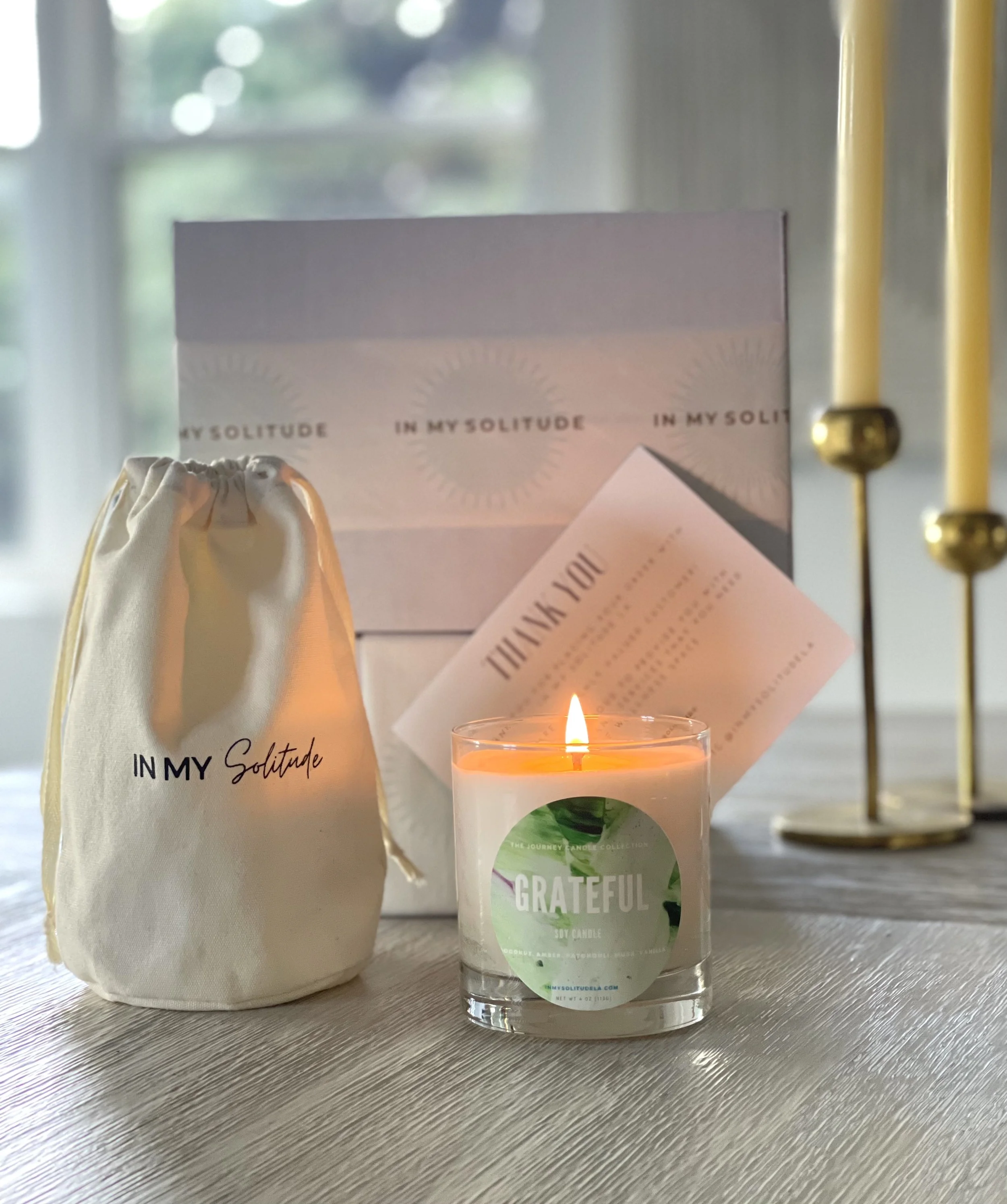 Grateful Soy Intention Candle — In My Solitude LA