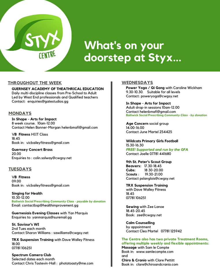 What's On? — Styx Centre