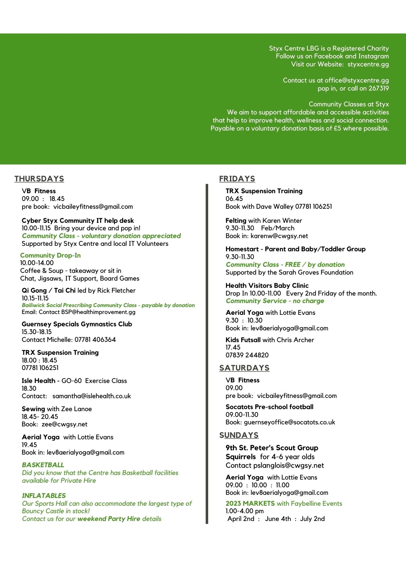 What's On? — Styx Centre