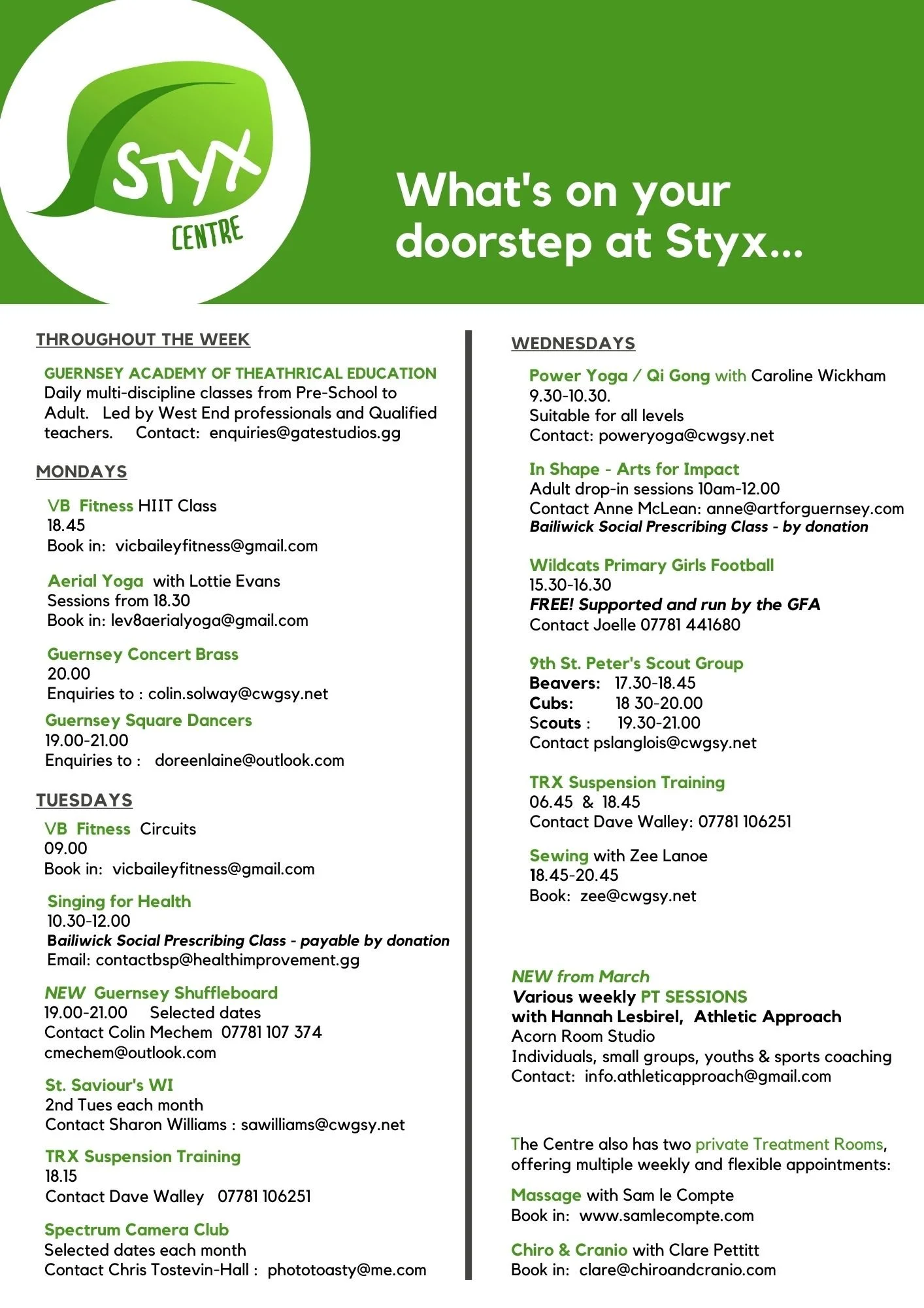 Styx Community Classes — Styx Centre