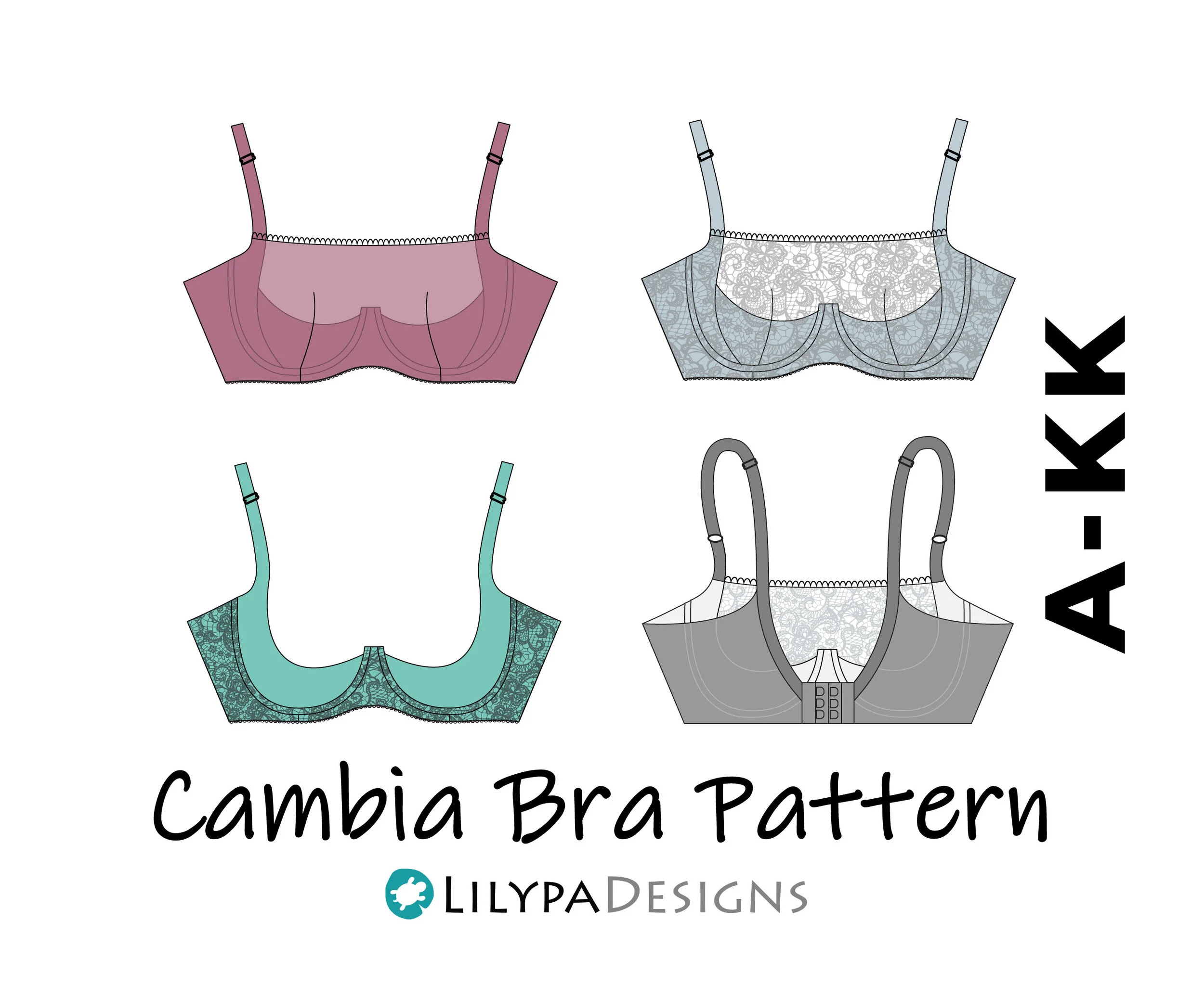 Cambia Bra Pattern = A-KK (UK) Cup Sizes! — LilypaDesigns