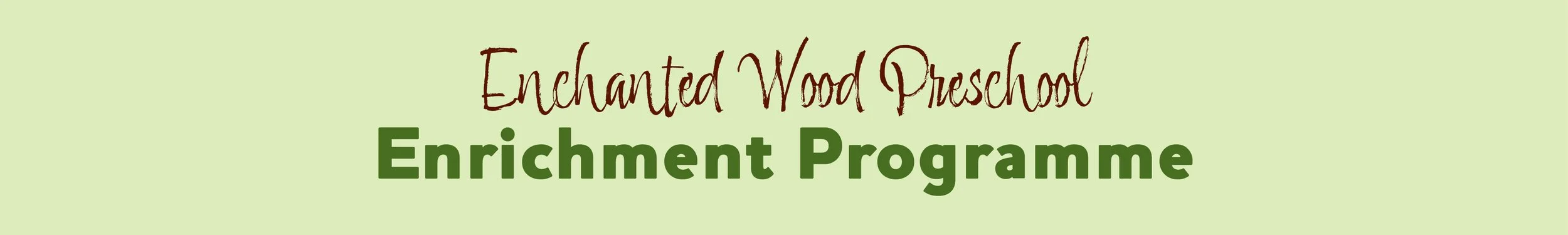 Enrichment Programme — Enchanted Wood Preschool