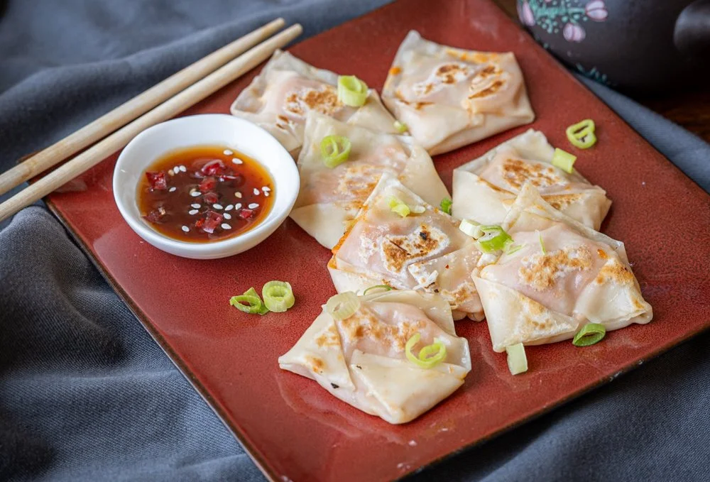 Easy Vegan Sweet Potato and Kimchi Dumplings — Happy Apple Vegan