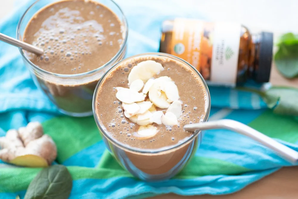 Vegan Chocolate Turmeric Ginger Smoothie — Happy Apple Vegan