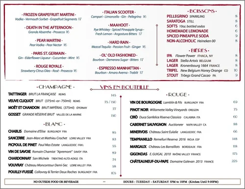 MENU — Slate Bleu Restaurant