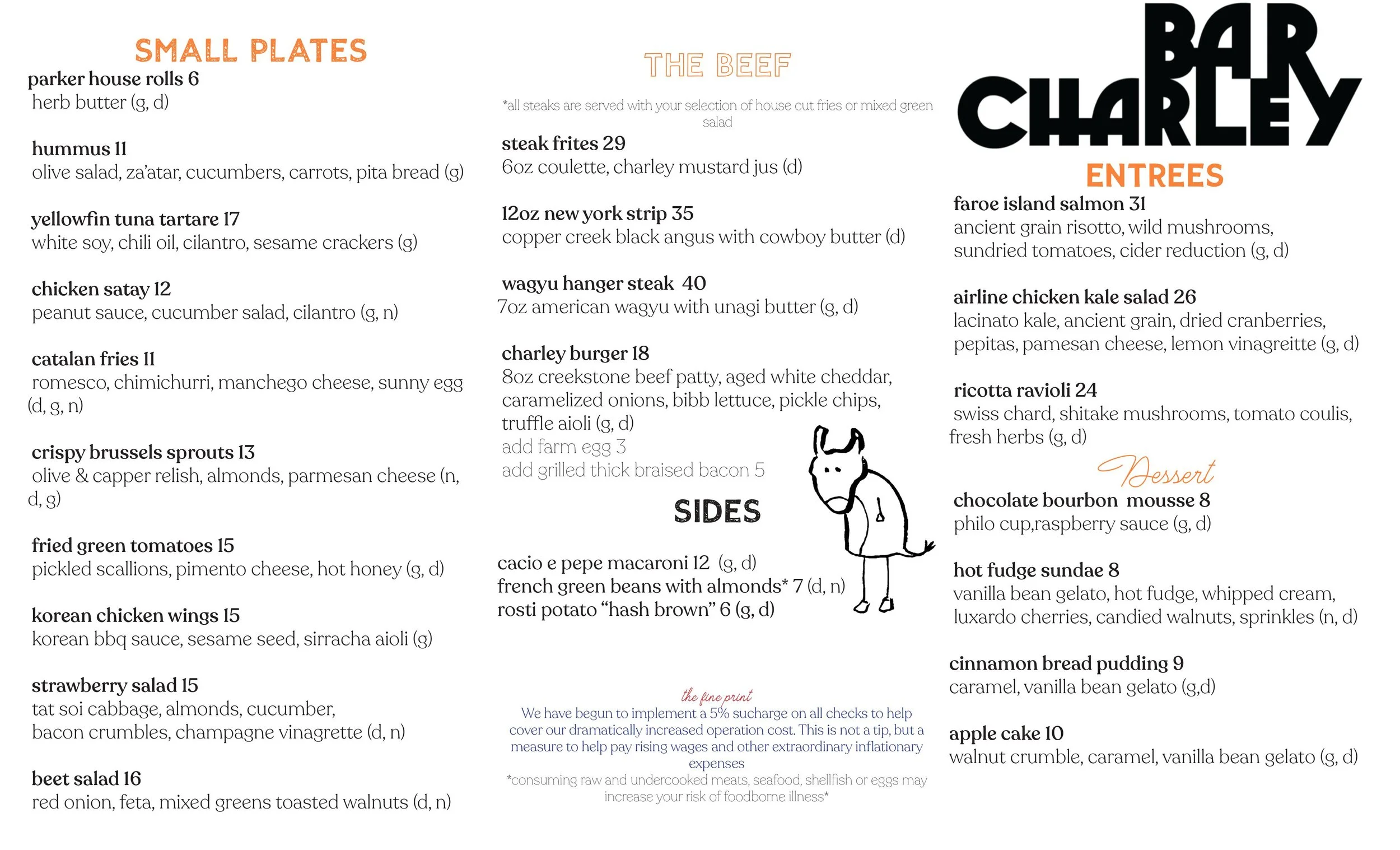 Menu — Bar Charley