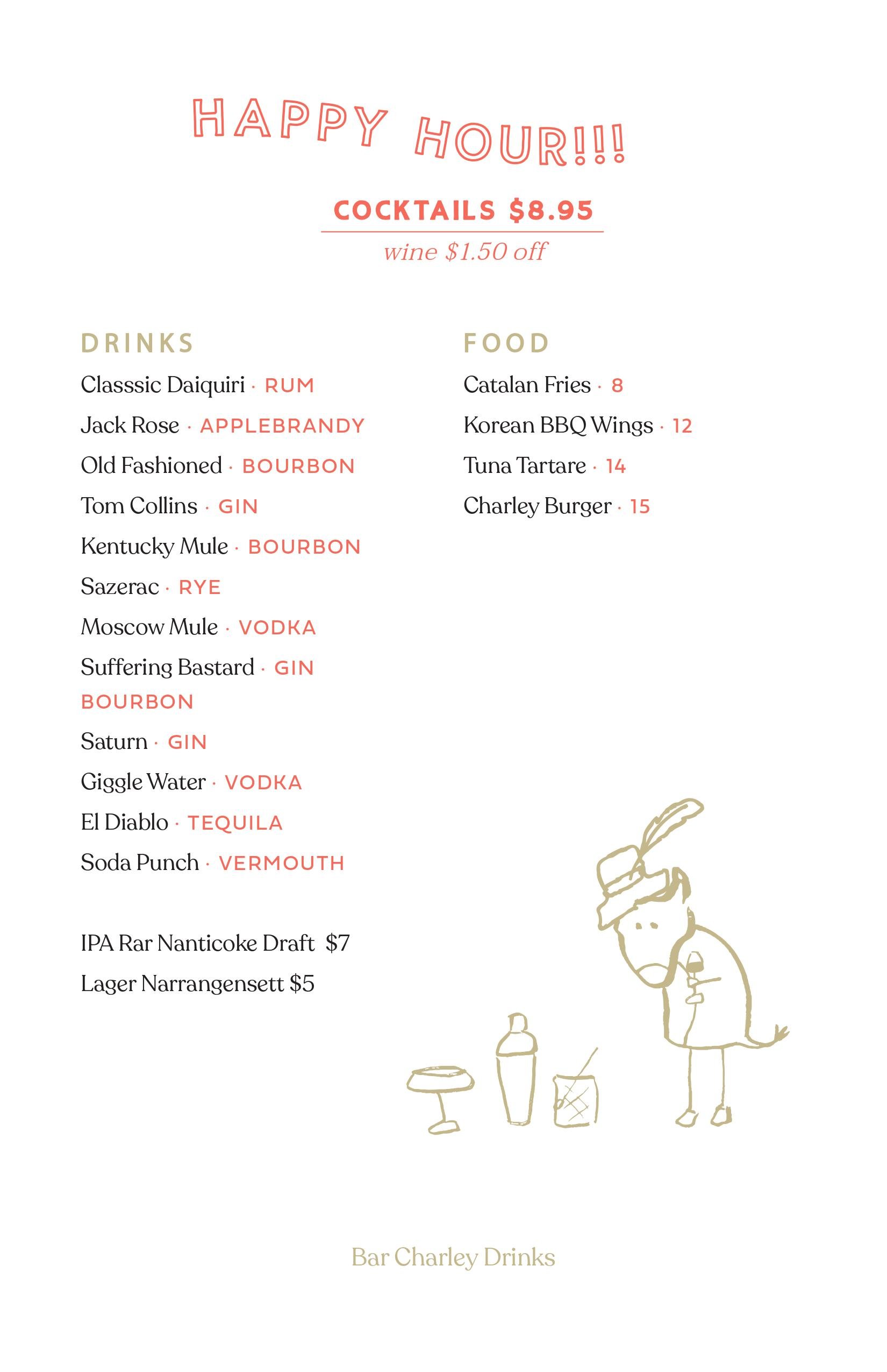 Menu — Bar Charley
