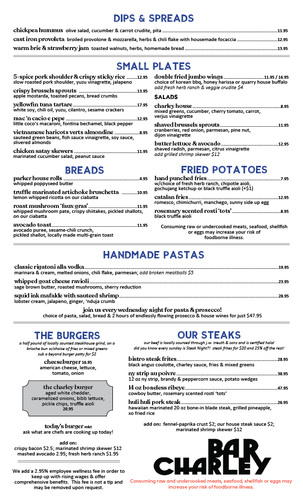 Menu — Bar Charley