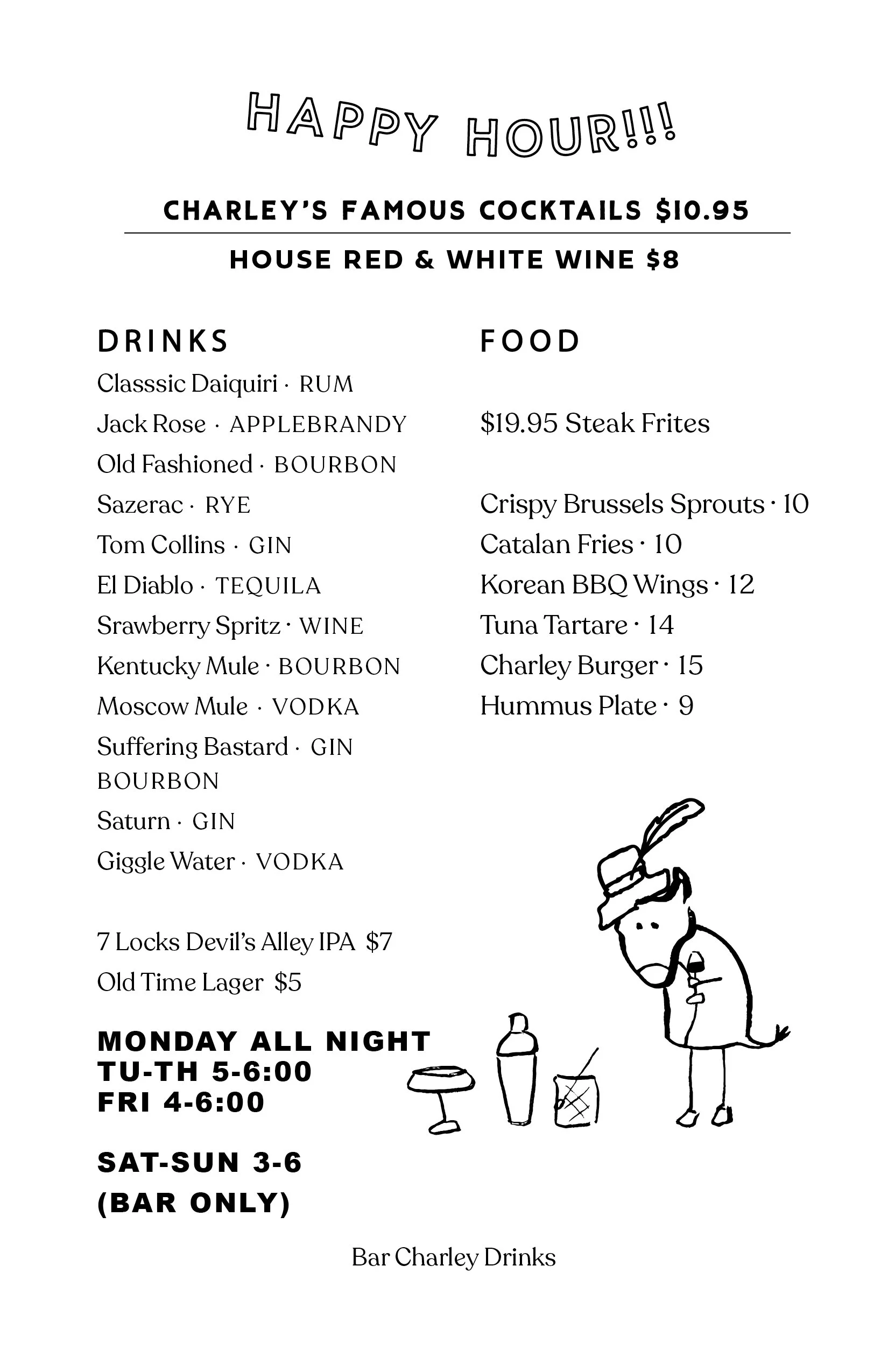 Menu — Bar Charley