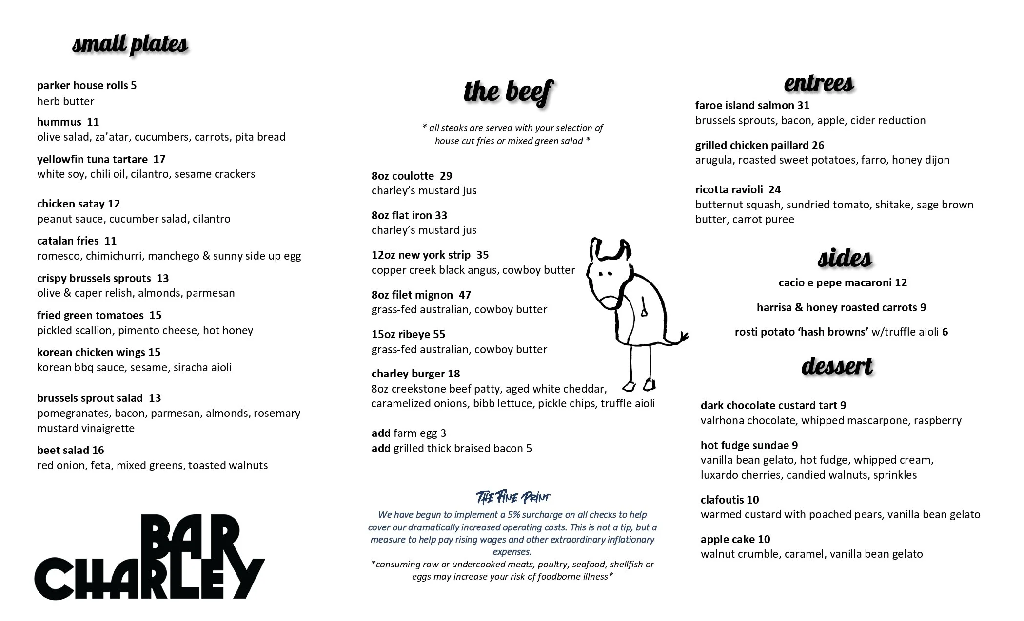 Menu — Bar Charley